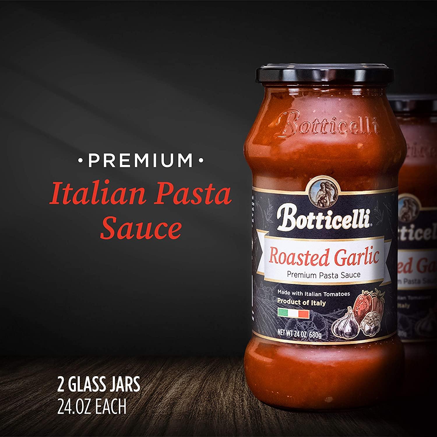 Botticelli Roasted Garlic Premium Italian Pasta Sauce 24oz Jars (Pack ...