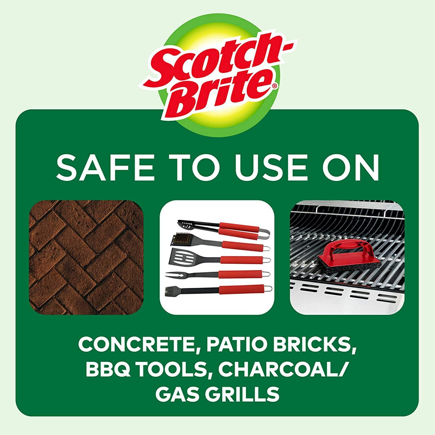 Scotch-Brite Heavy Duty Grill & Outdoor Scrubber - Ideal for Concrete ...