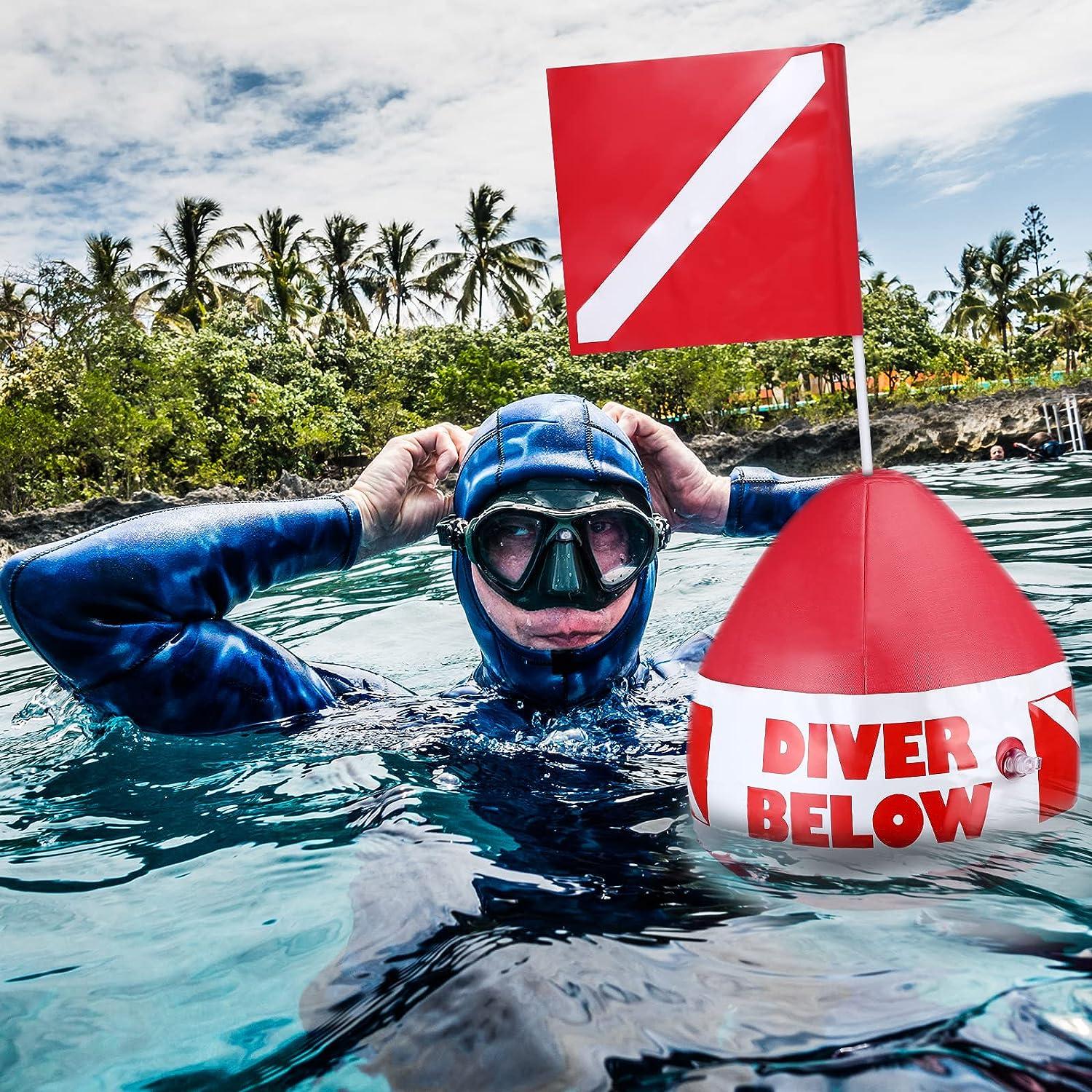 Maitys Heavy Duty PVC Dive Flag Float Set with Lanyard - Ideal for ...