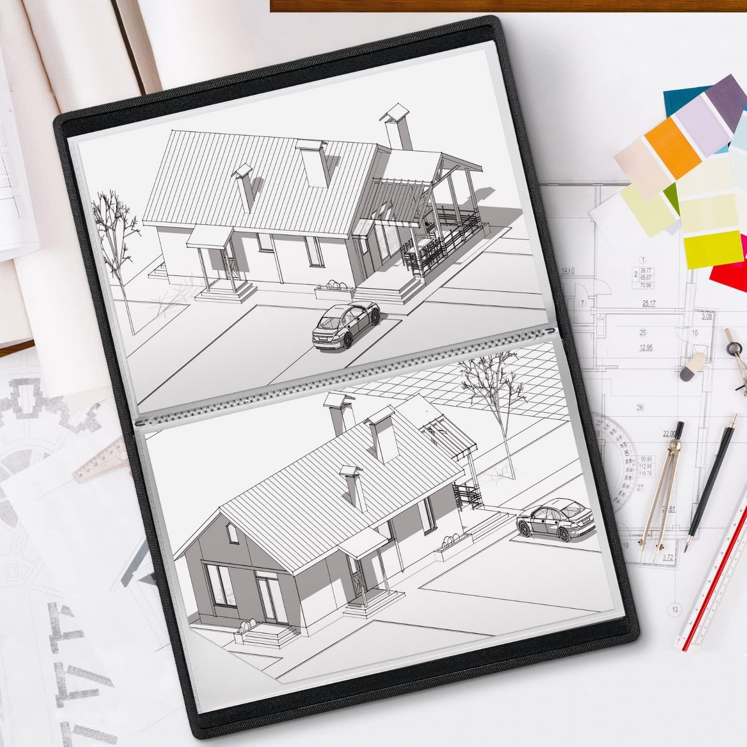 Dunwell 12x18 Art Portfolio - Black | 24 Pocket Display for Architects ...