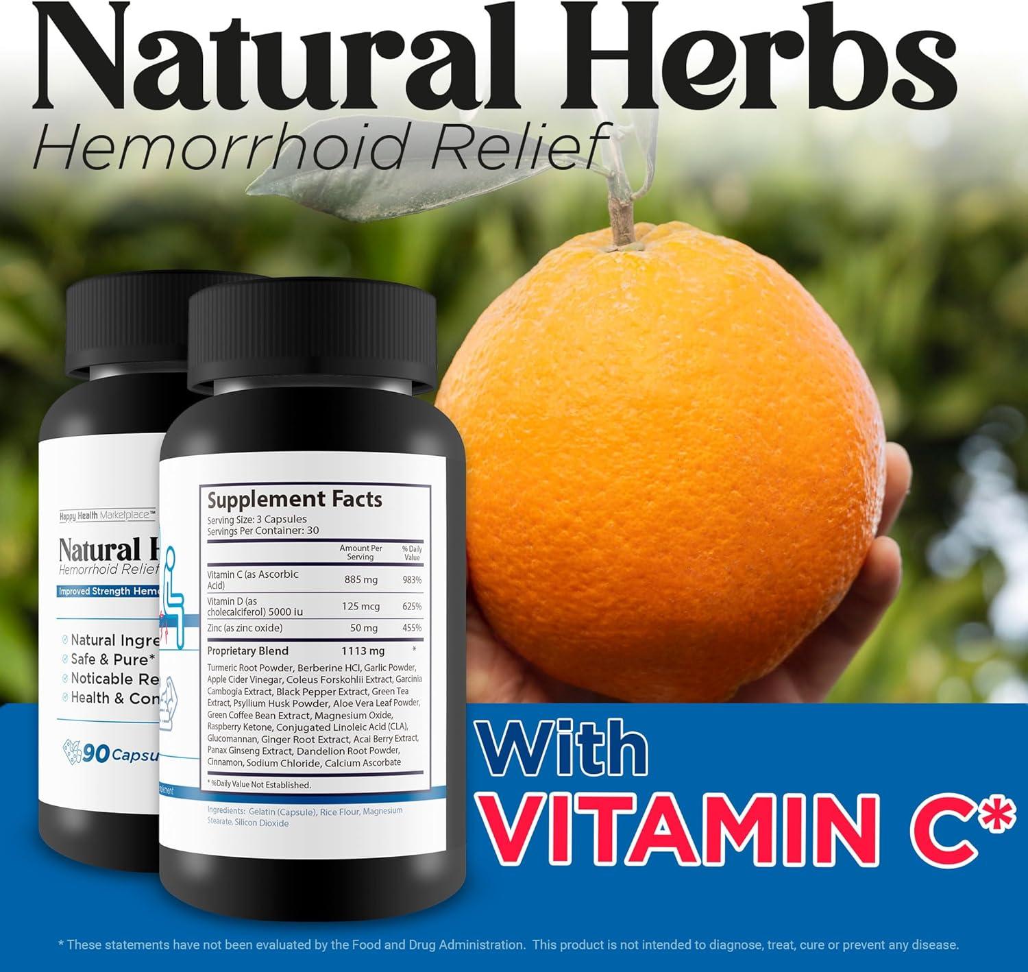 Natural Herbs Hemorrhoids Capsules - Best Hemorrhoid Relief Supplement ...