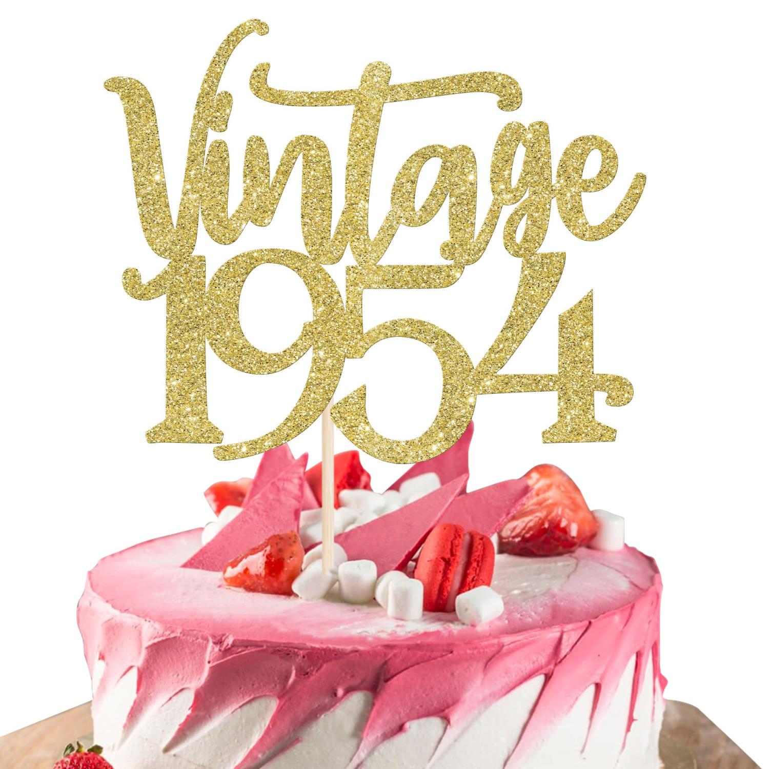 1 Pack Vintage 1954 Cake Topper Seventy Awesome Since 1954 Cupcake ...