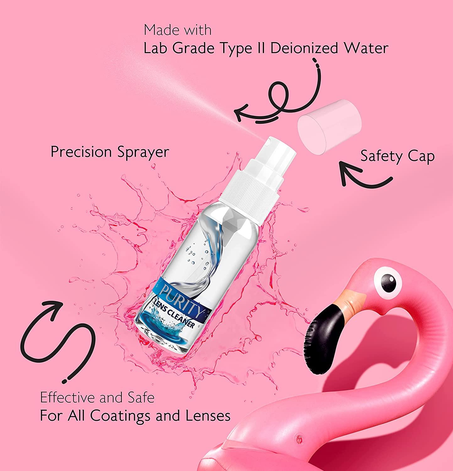 Purity Eyeglass Lens Cleaner Kit - 3 x 1oz Travel Size Lens Cleaner ...