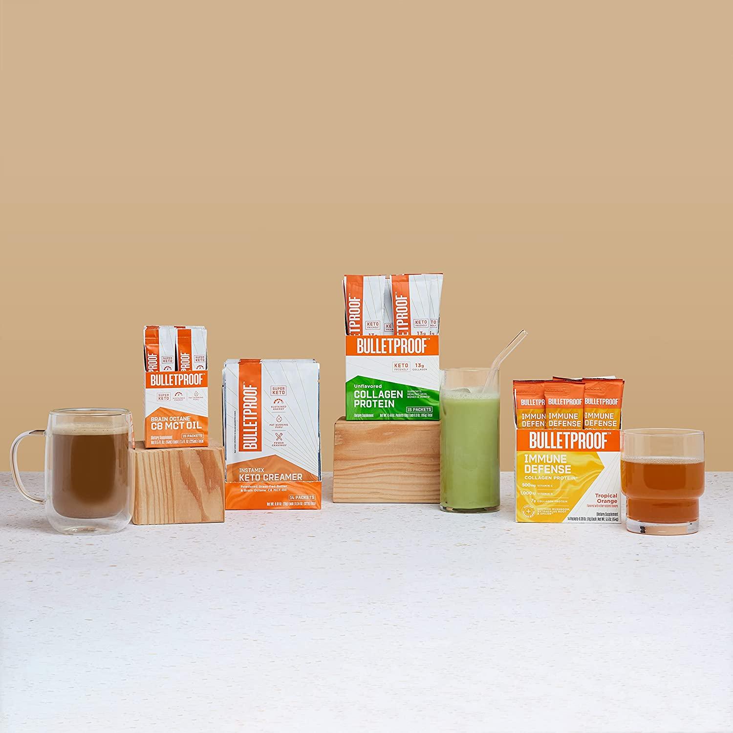 Brain Octane Premium C8 MCT Oil Packets - Non-GMO Coconuts, 14g MCTs ...