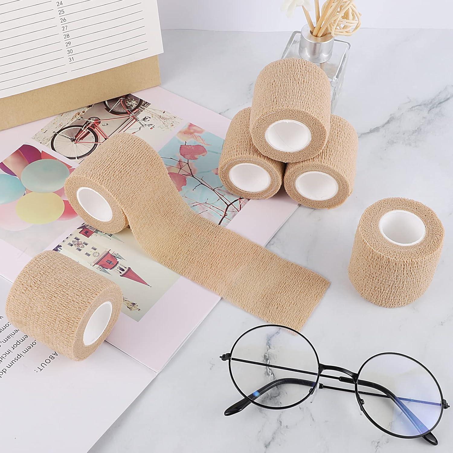 6 Rolls Self Adherent Cohesive Bandages 5 cm x 4.5 m - Non-Woven Wrap ...