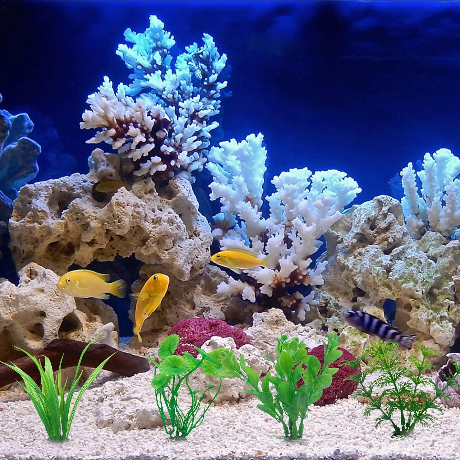 Swirlcolor Artificial Aquarium Plants Set - Realistic Decor for Fish ...