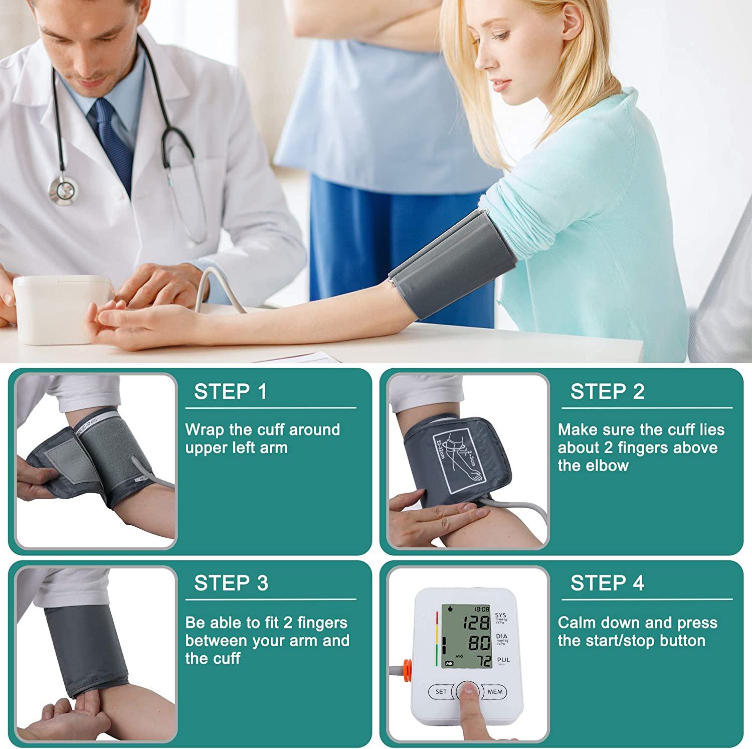 Maguja Automatic Arm Blood Pressure Monitor - Wide Range, Large Cuff ...