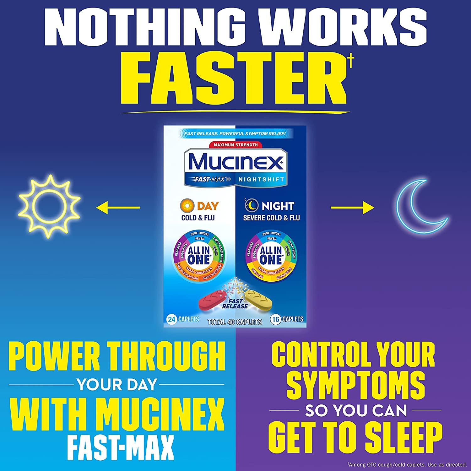 Maximum Strength Mucinex Fast-Max Day & Night Cold + Flu Relief Combo ...