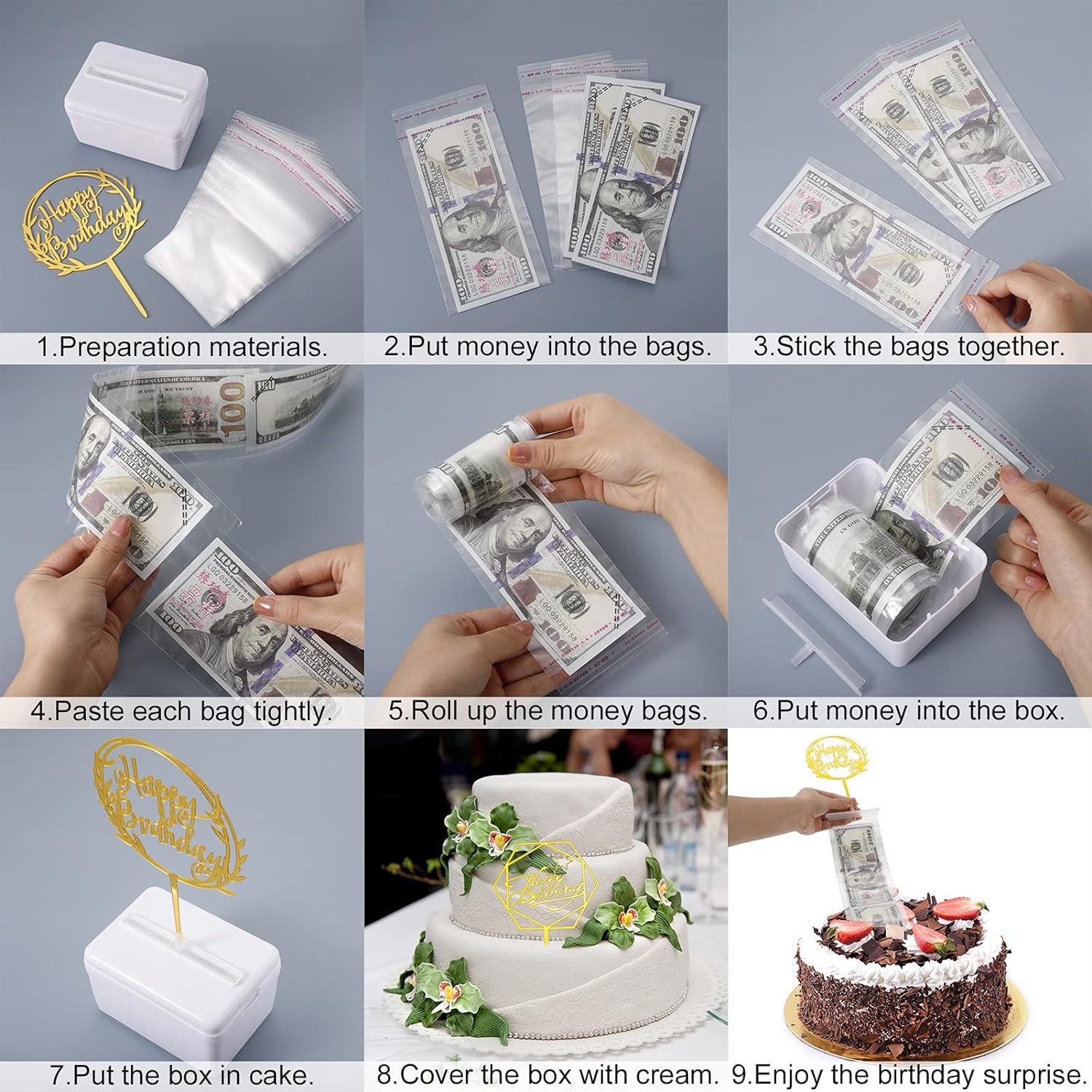JOELELI 107 Pieces Cake Money Box Kit 6 Pieces Happy Birthday Cake ...