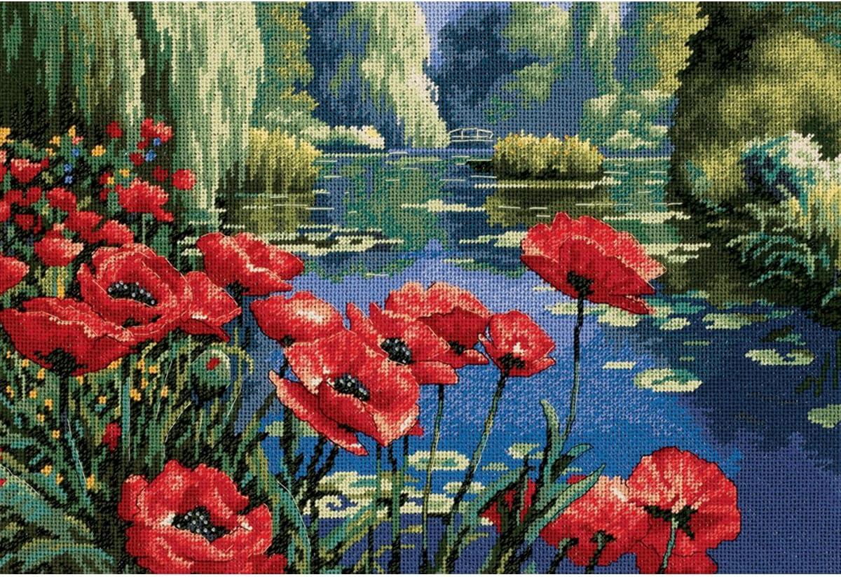 Dimensions Lakeside Poppies Needlepoint Kit - 16 x 11 - DIY Craft | Buy ...