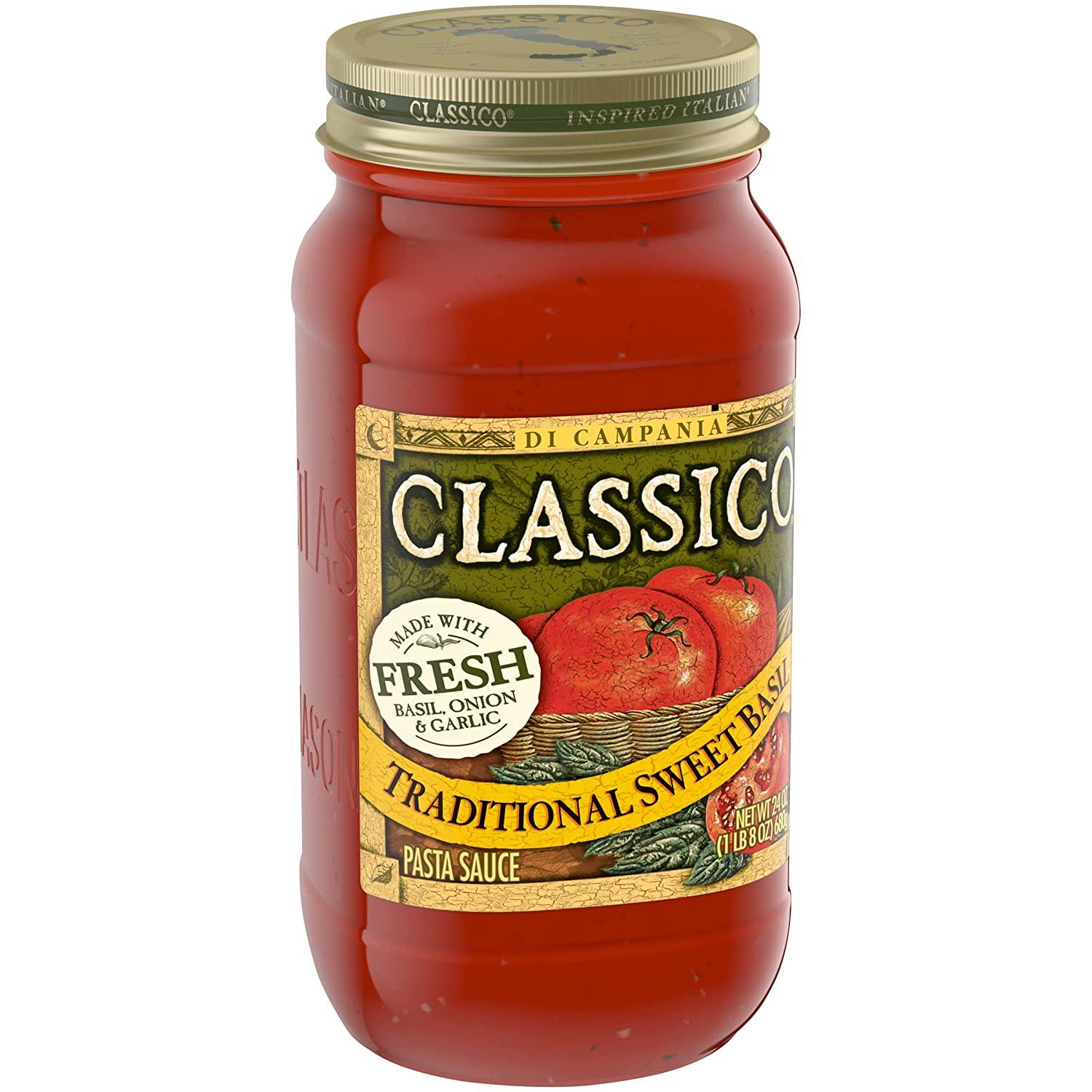 Classico Sweet Basil Pasta Sauce (24 oz Jar)