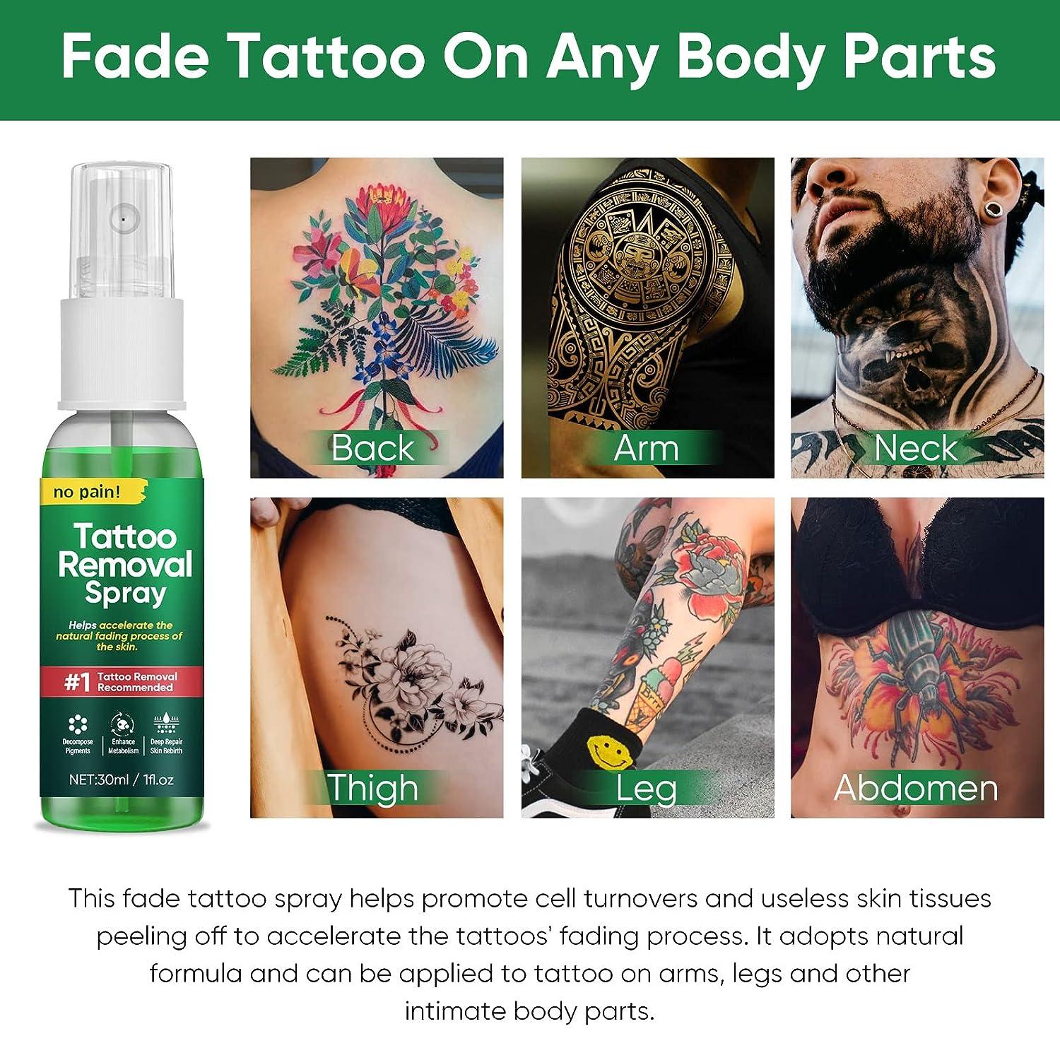 Tattoo Removal Spray - Natural Herbal Formula for Safe & Painless ...
