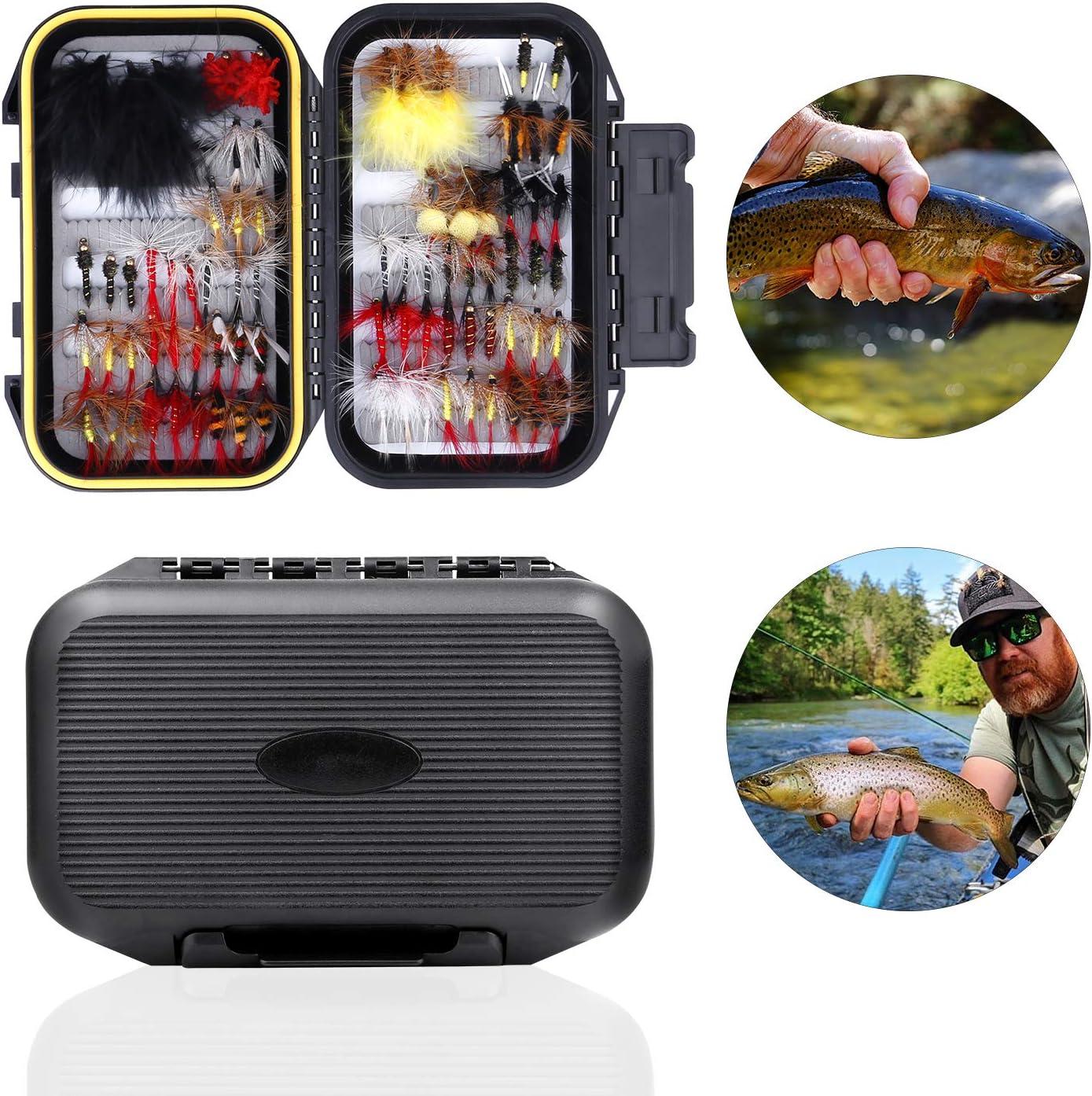 Premium Fly Fishing Flies Kit - 36/78Pcs Lures Assortment for Trout in ...
