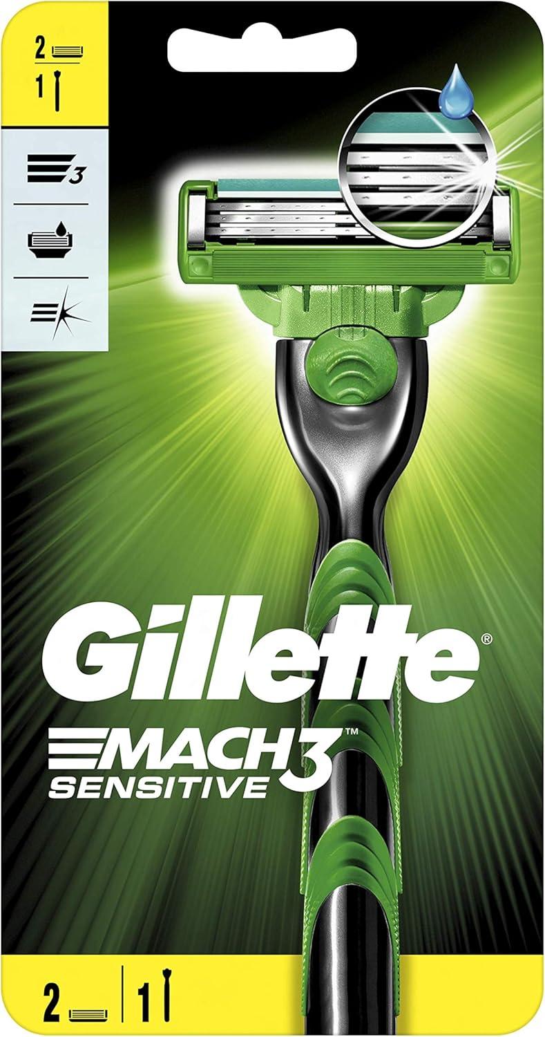 Buy Gillette Mach3 Sensitive Razor Set - 1 Razor & 2 Blades ...