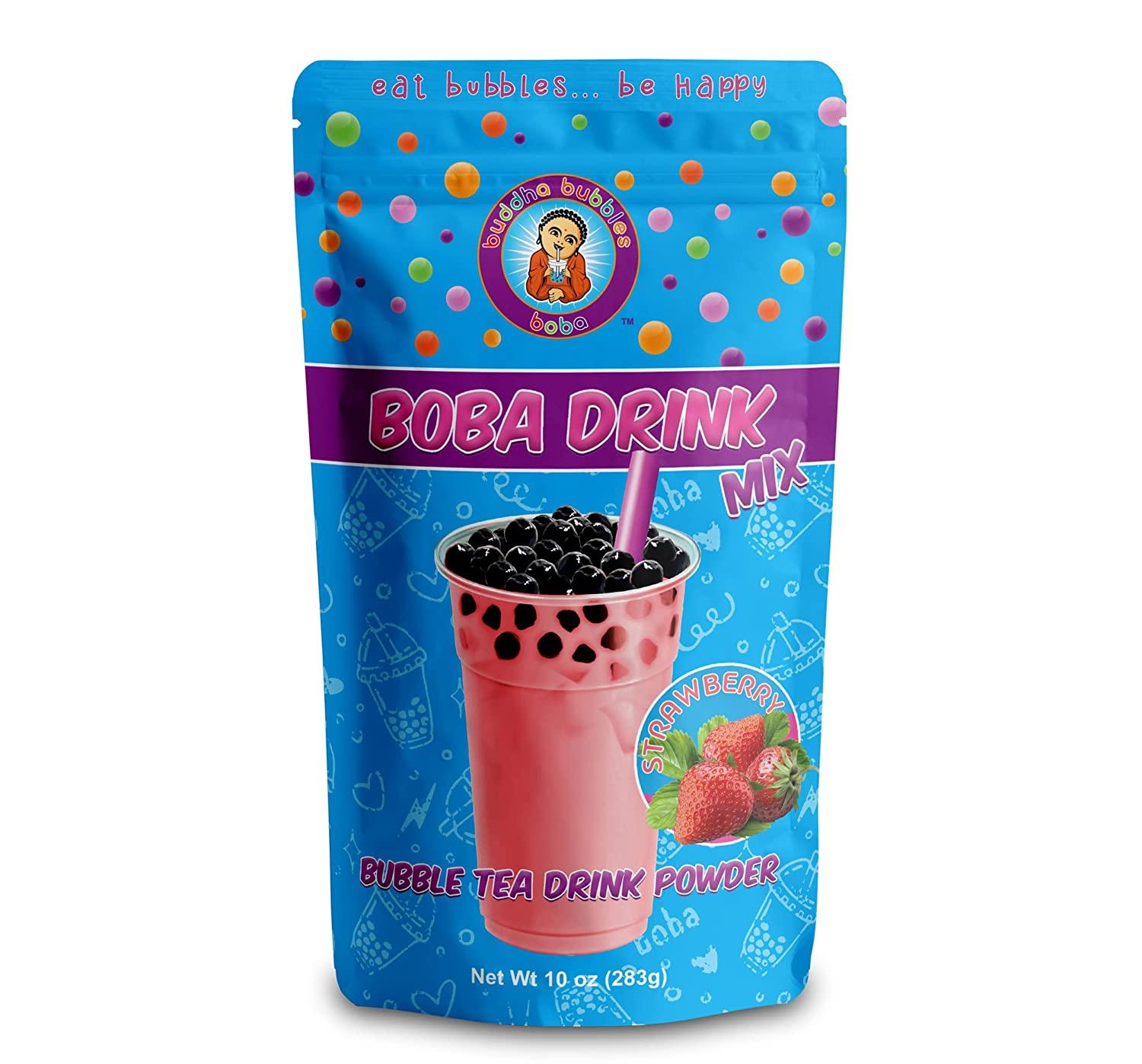 Strawberry Boba Tea Kit - Gift Box with Tea Powder, Tapioca Pearls ...