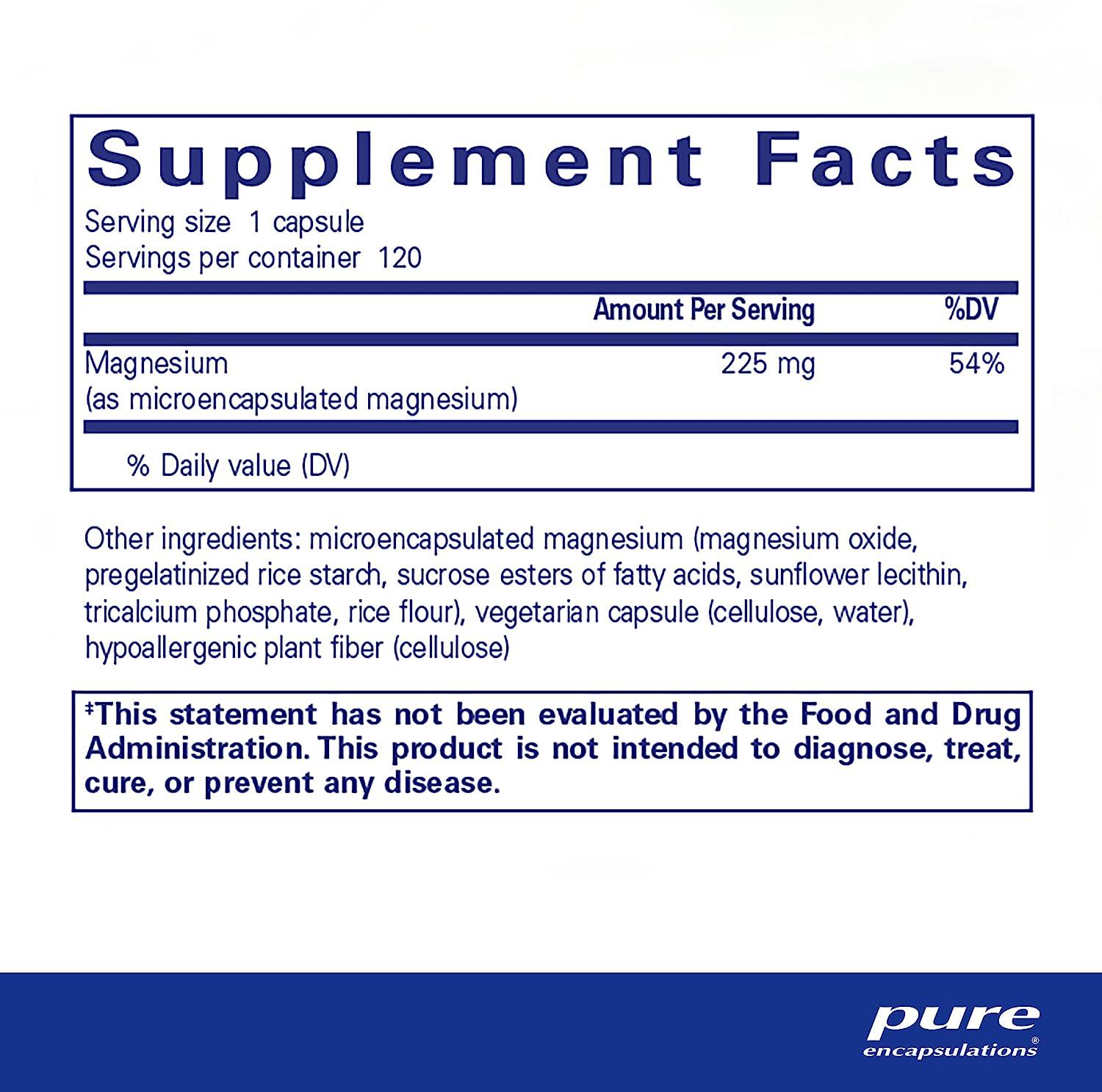 Pure Encapsulations UltraMag Magnesium Supplement - 120 Capsules ...