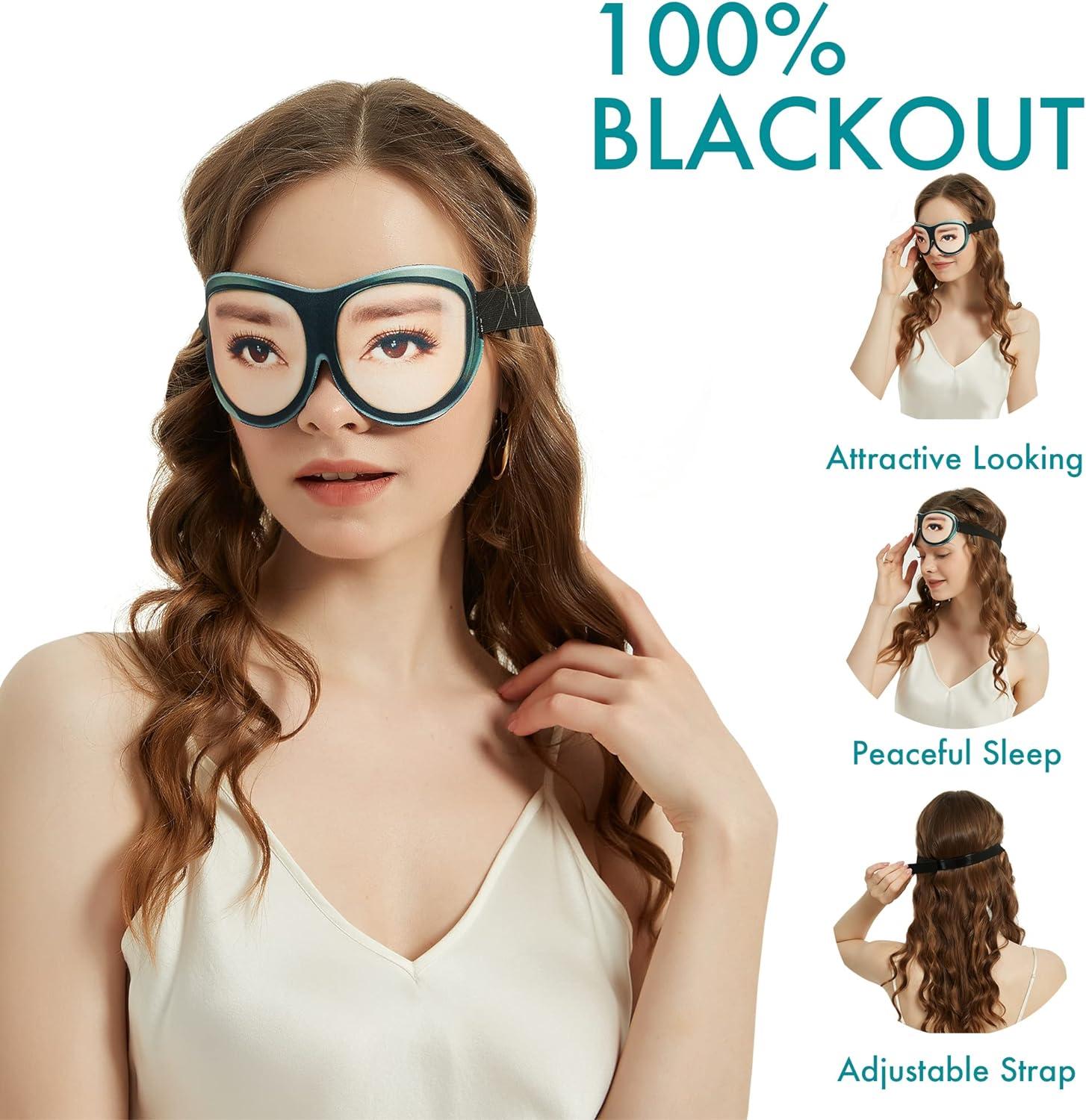 Okami Funny Eye Mask Blackout Sleep Mask with Eyes Open + Free Travel ...