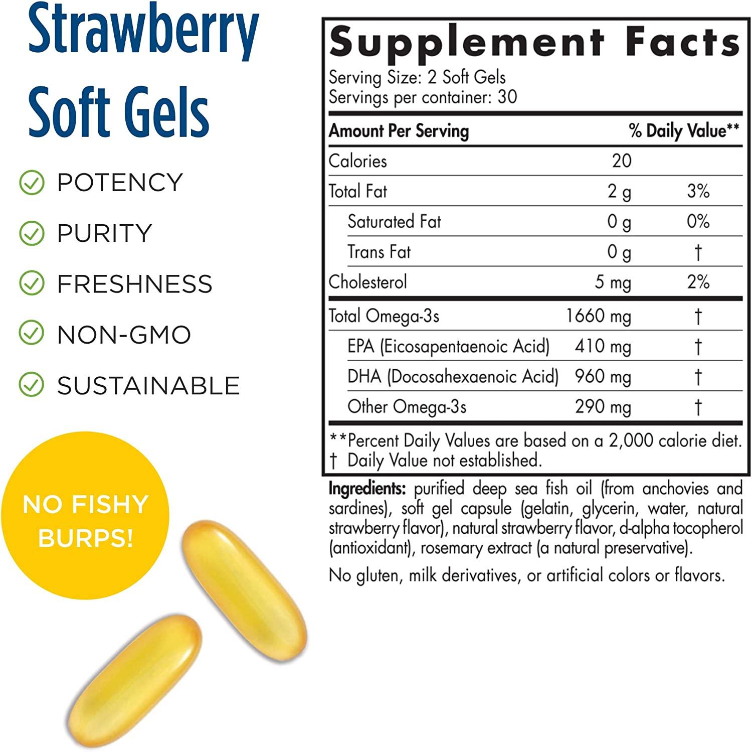 Nordic Naturals ProDHA 1000 Strawberry - 1000mg, 60 Softgels | Omega-3 ...