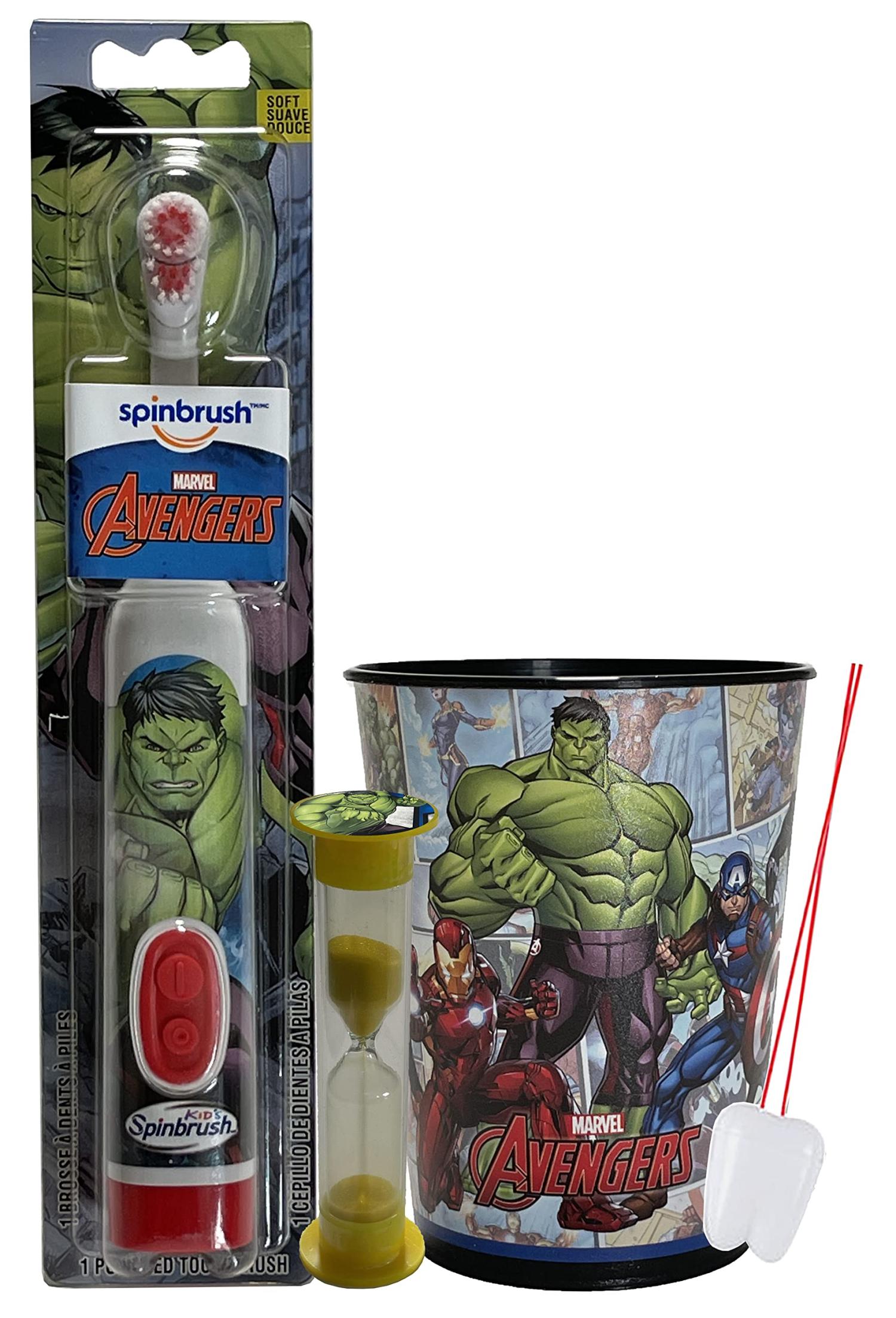 Marvel Avengers 3pc Oral Hygiene Bundle: Turbo Powered Toothbrush ...