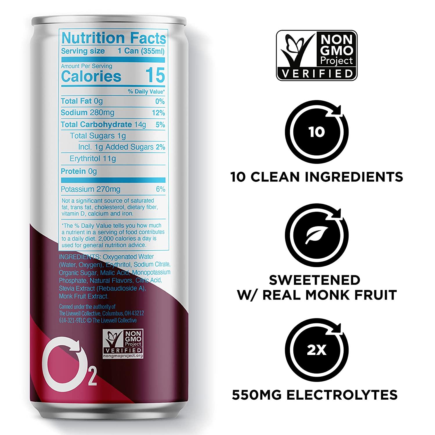 O2 Recovery Drink Variety Pack - Electrolyte & Oxygen Infused Hydration ...