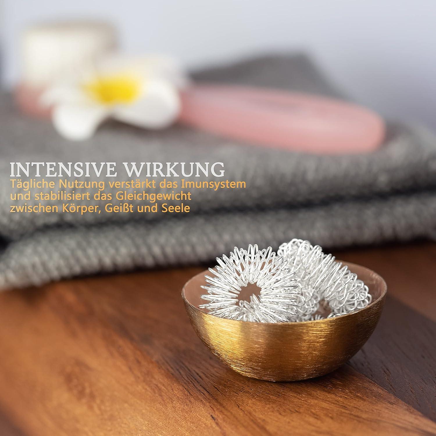 Acupressure Ring Set - 12 Silver Finger Rings for Stress Relief + Free ...