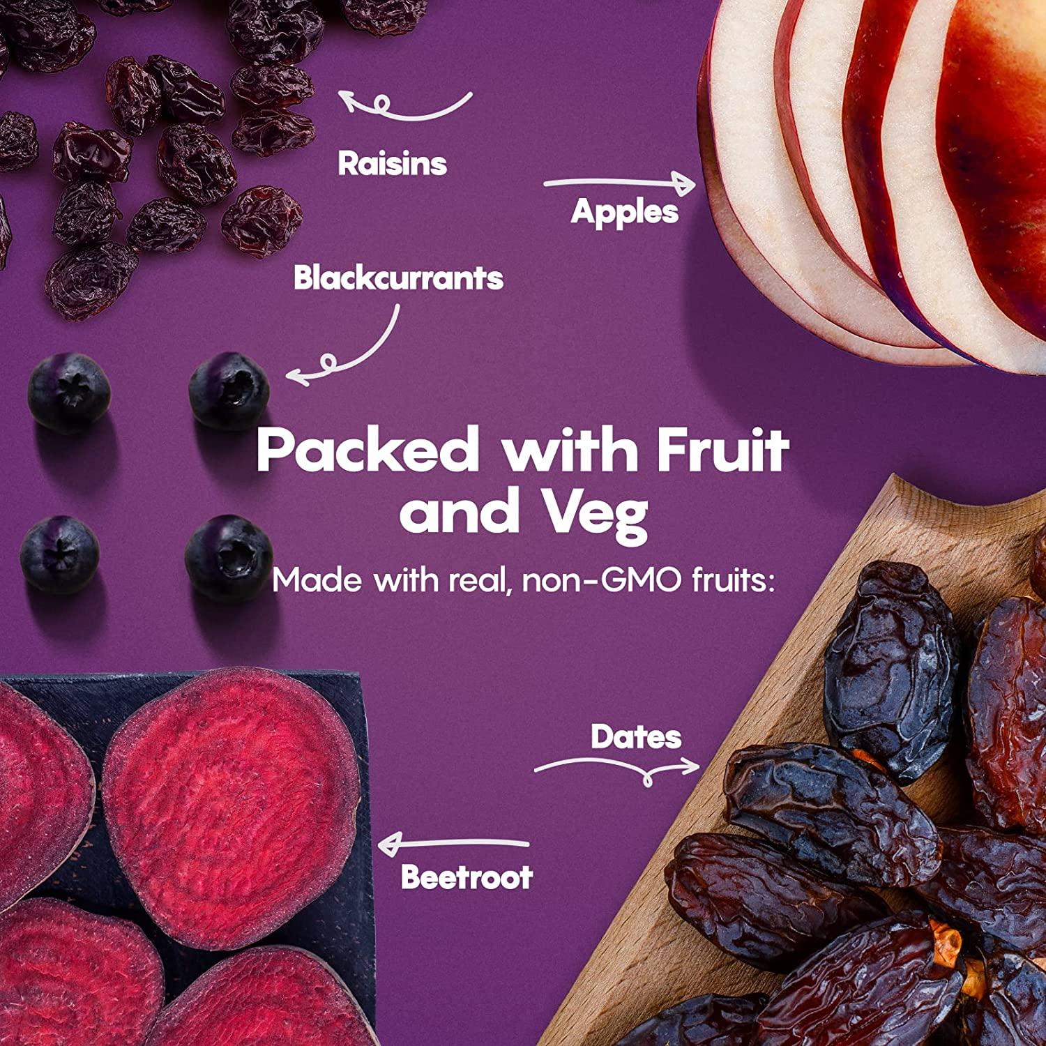 Nature's Juice Bar Blackcurrant Beetroot Fruit Bars - Emergency Meal Replacement for Survival ...