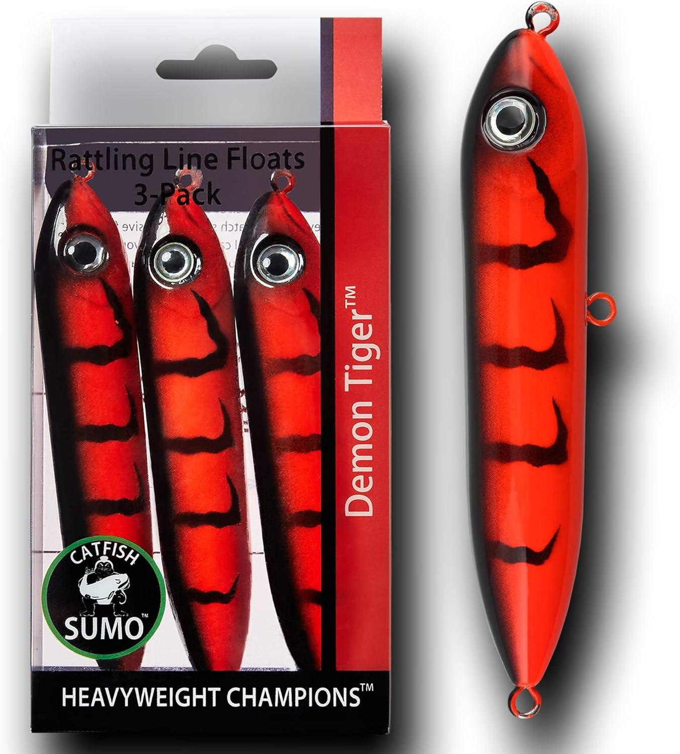 Catfish Rattling Line Float Lure 4 inch (3-Pack Demon Tiger) - Santee ...