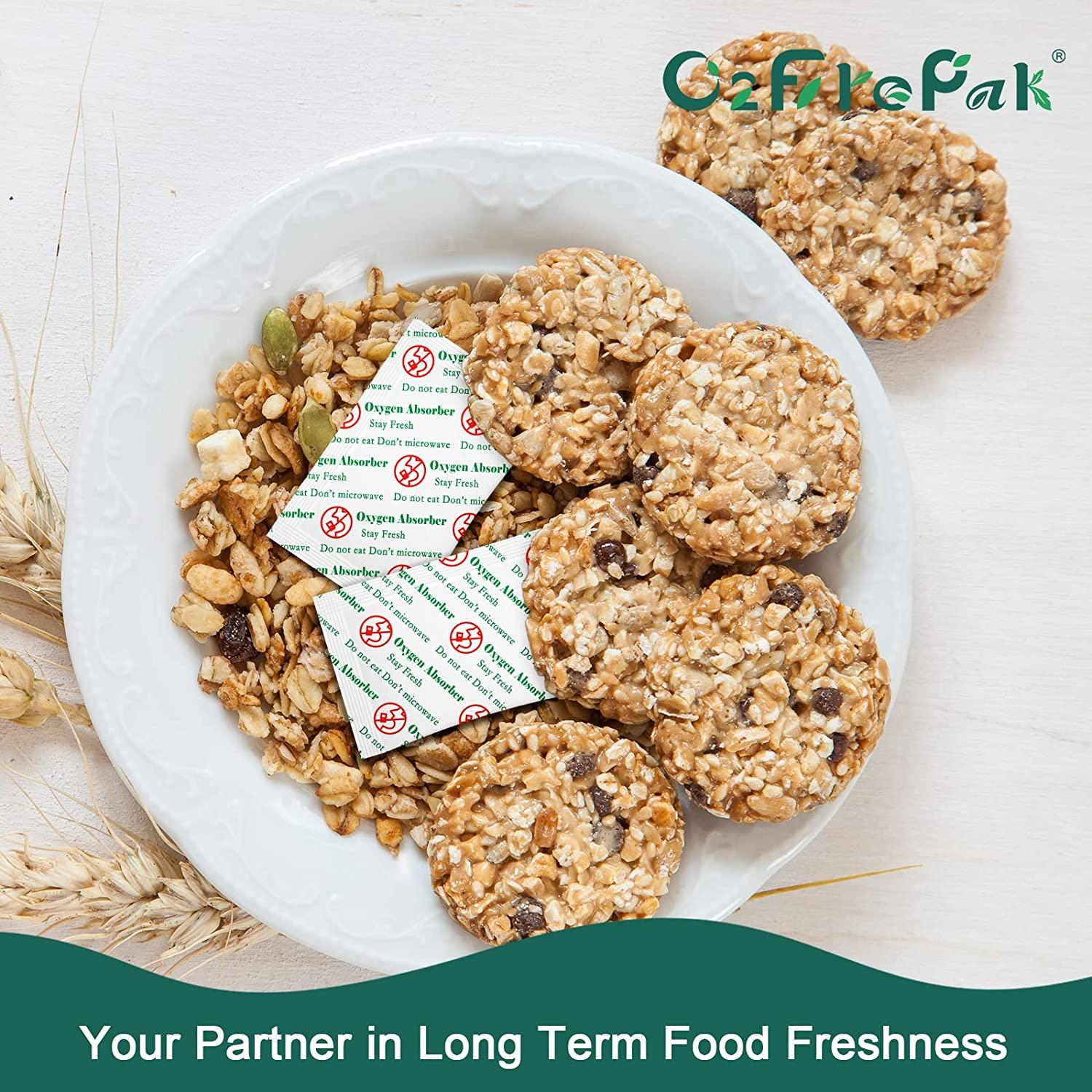 O2frepak 100CC Food Grade Oxygen Absorbers (100-Pack) for Jerky & Food ...