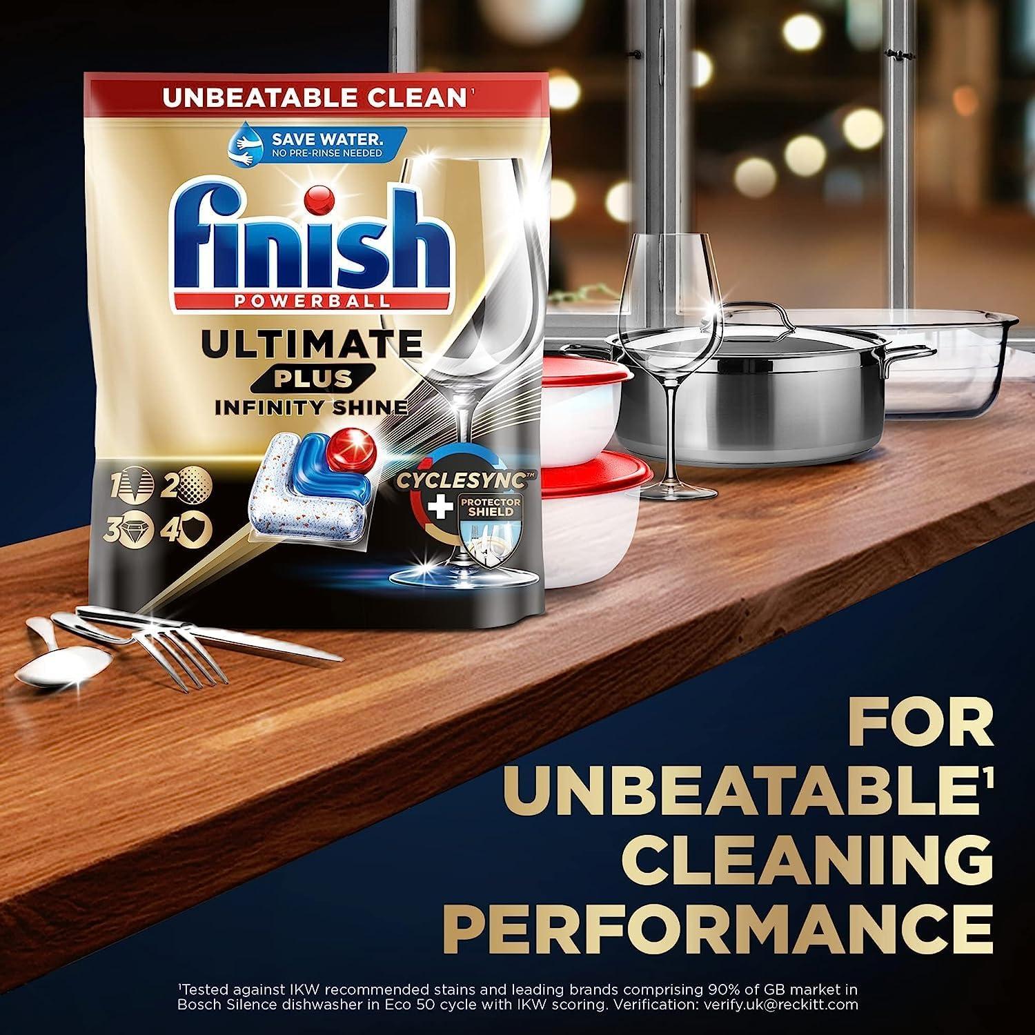 Bundle of Finish Ultimate Plus Infinity Shine Dishwasher Tablets ...