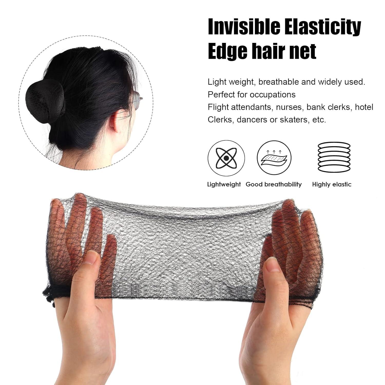 Prasacco Hair Net 20 Pcs Individual Package - Reusable Nylon Hair Nets ...