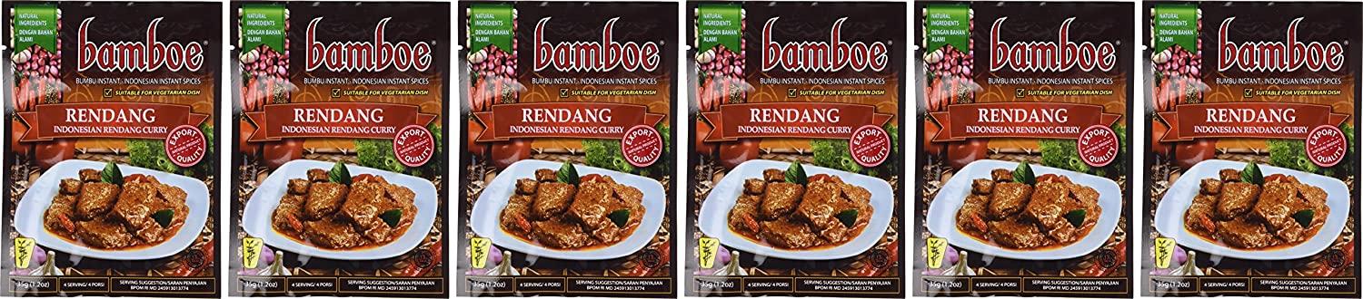 Bamboe Rendang Indonesian Dry Curry Paste - Instant Spices - 6 x 1.2 oz ...