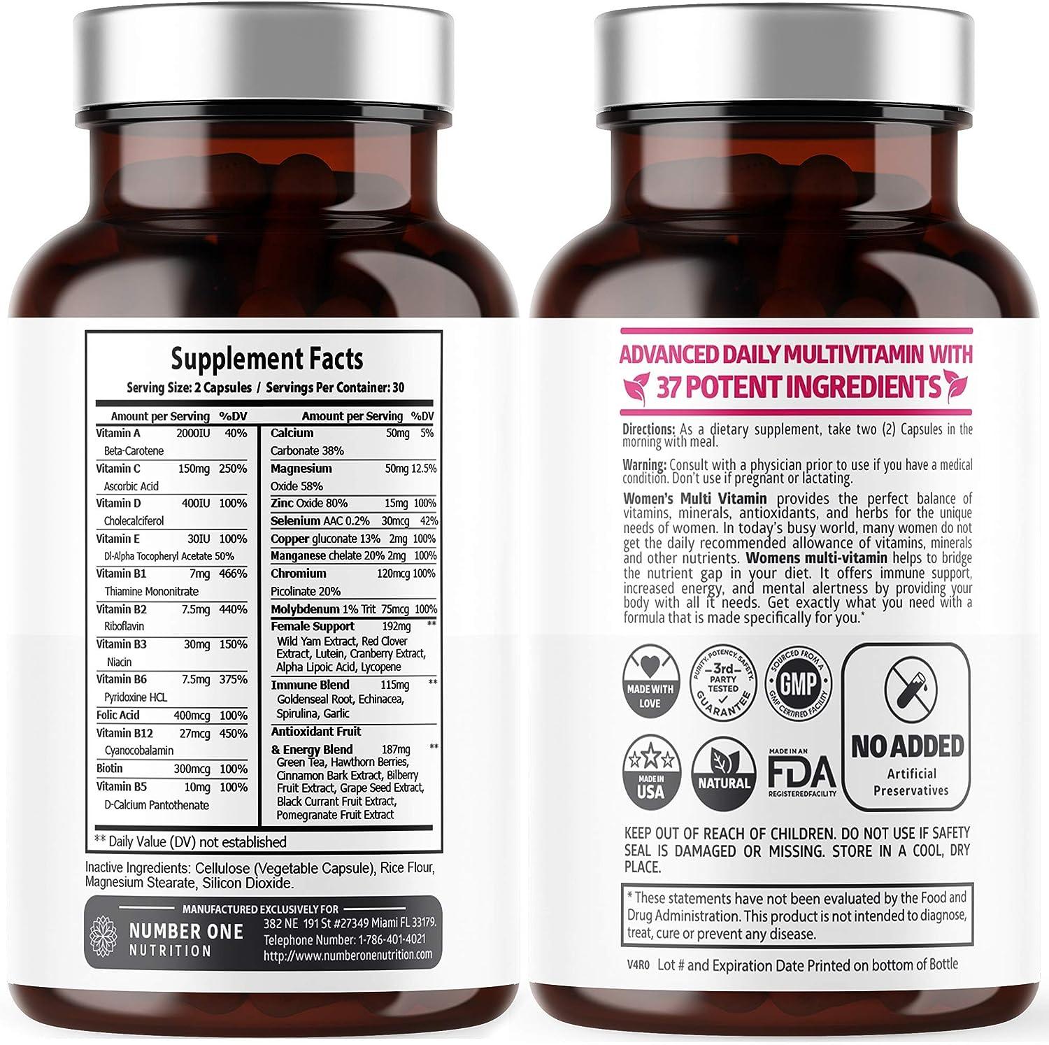 N1N Premium Daily Multivitamins for Women 30+ - Immunity and Energy ...