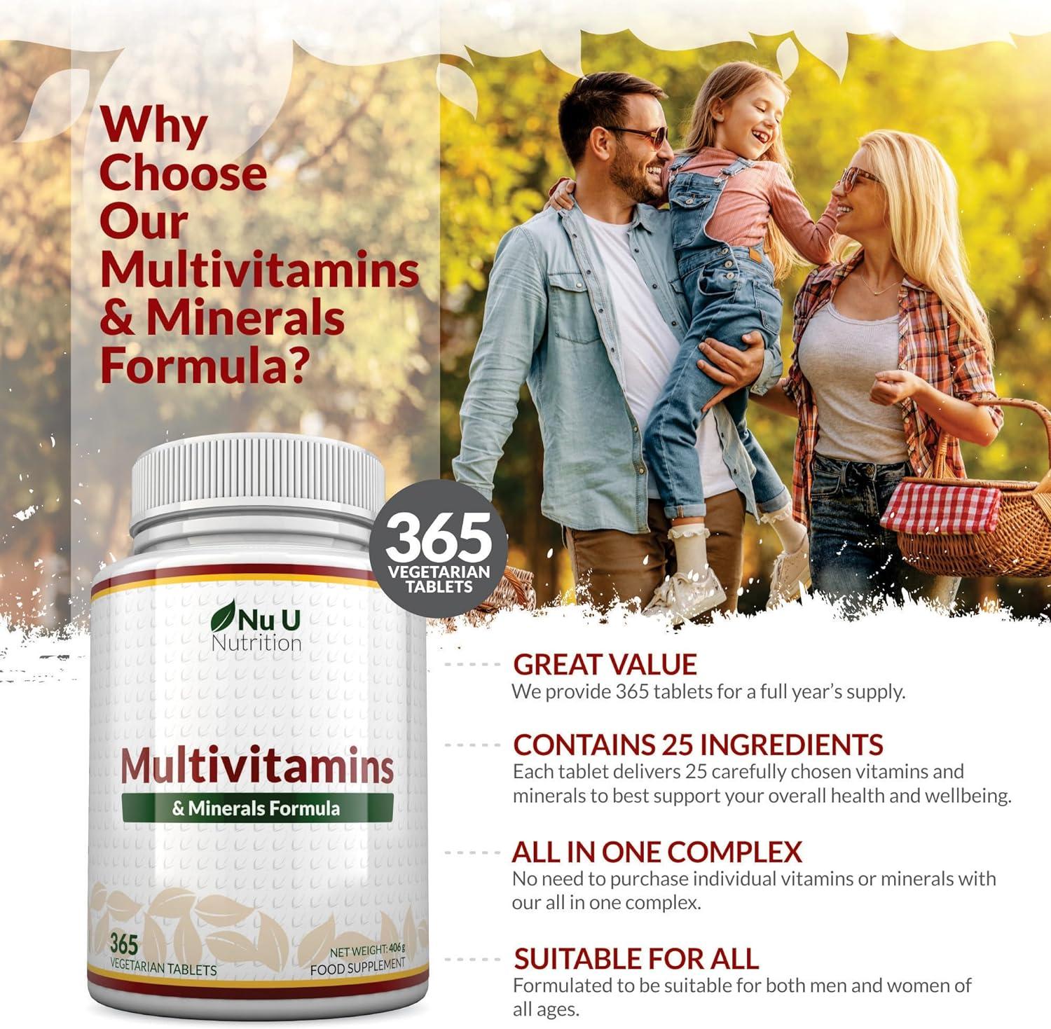 365 Multivitamin Tablets for Men & Women - 1 Year Supply - 25 A-Z ...