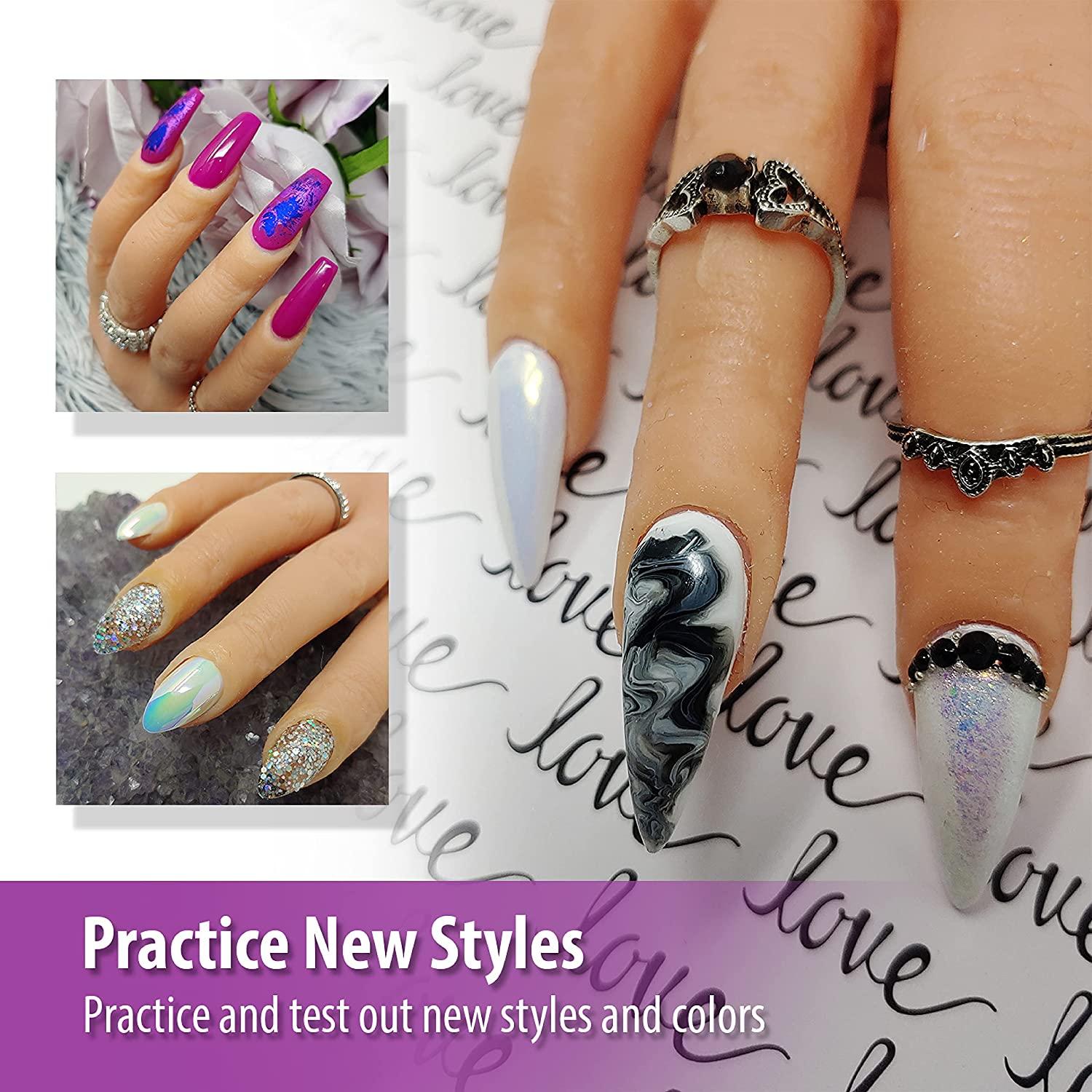 Silicone Practice Half Hand for Acrylic Nails by Nail Nobility - Ideal ...