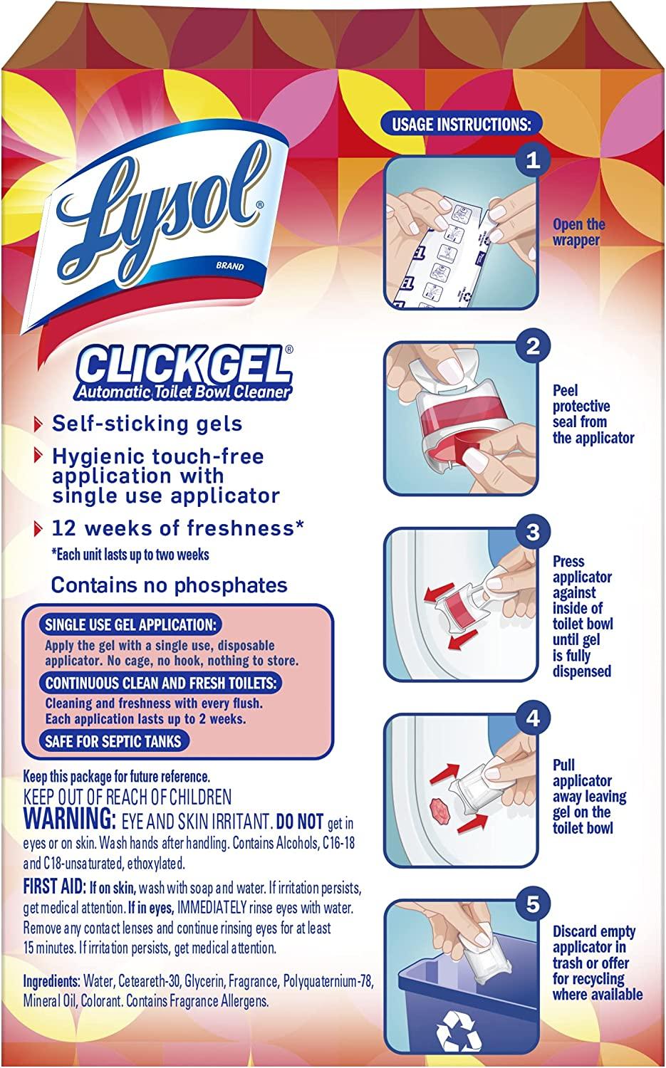 Lysol Click Gel Automatic Toilet Bowl Cleaner - Mango & Hibiscus - 6 ...