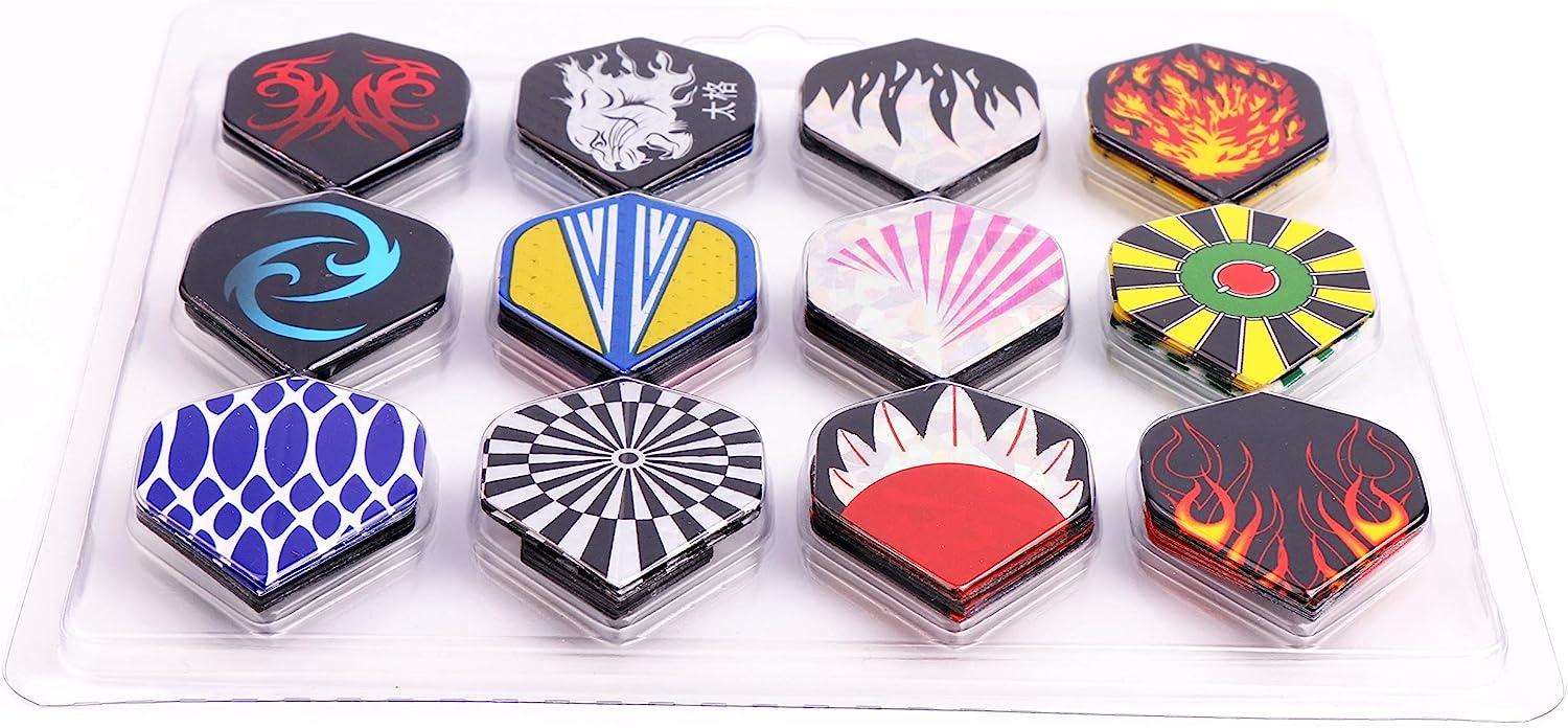 MAXMAU Dart Flights 144 pcs - Professional Standard Shape Replacement ...