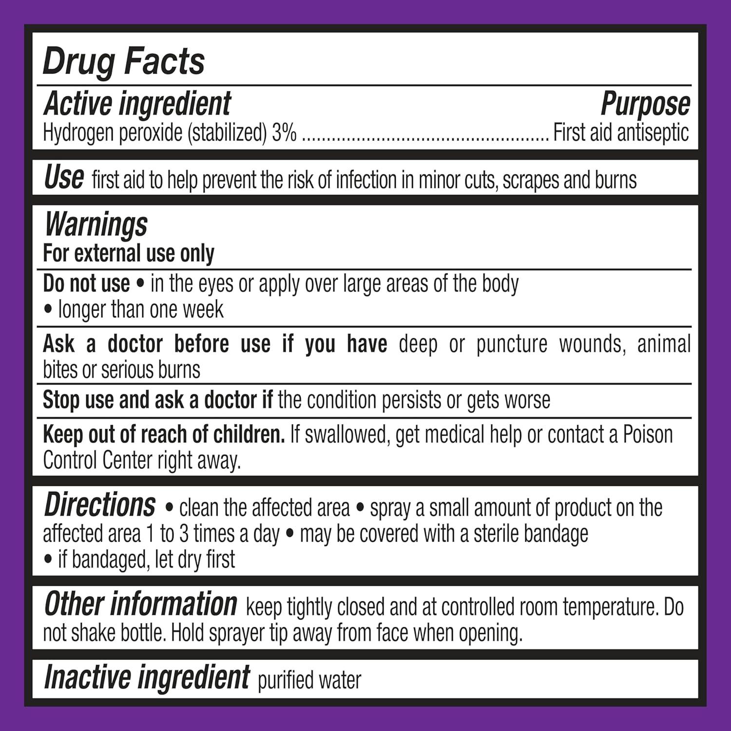 Equate Hydrogen Peroxide Topical Solution Spray 8 FL OZ (236mL ...