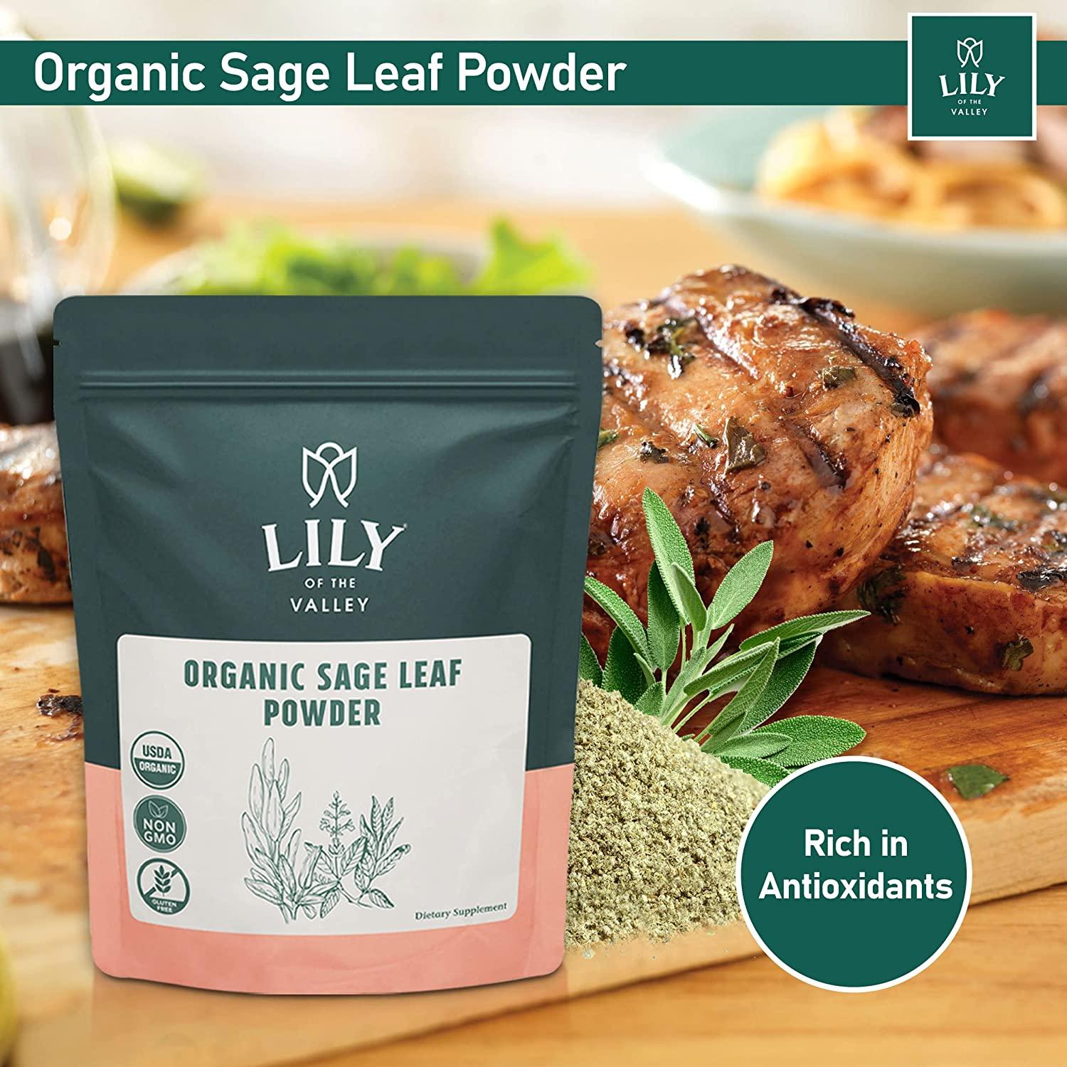 Lily of the Valley Organic Sage Leaf Powder - 100% Natural, Non-GMO ...