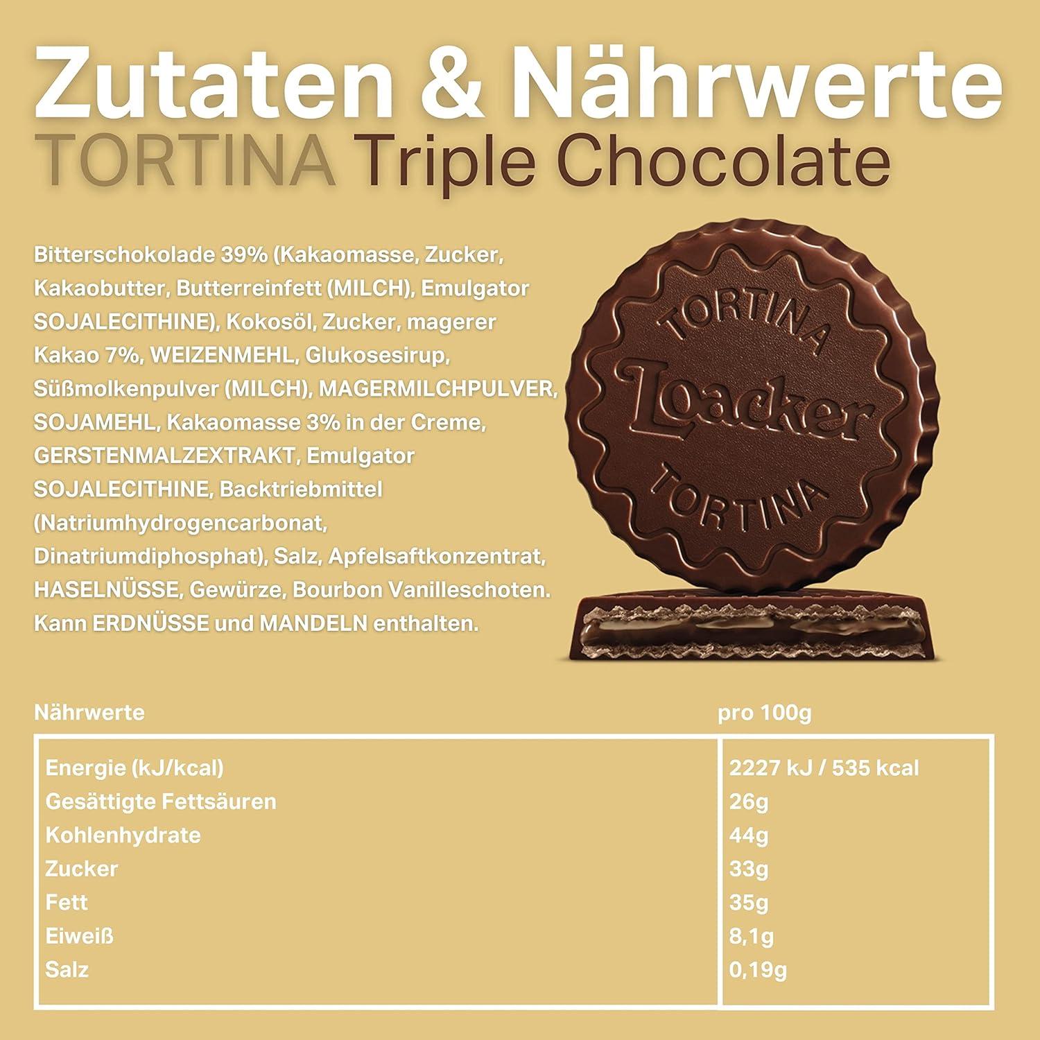 Buy Loacker Tortina Triple Choc - Crispy Chocolate Waffle Tarts | 24 ...