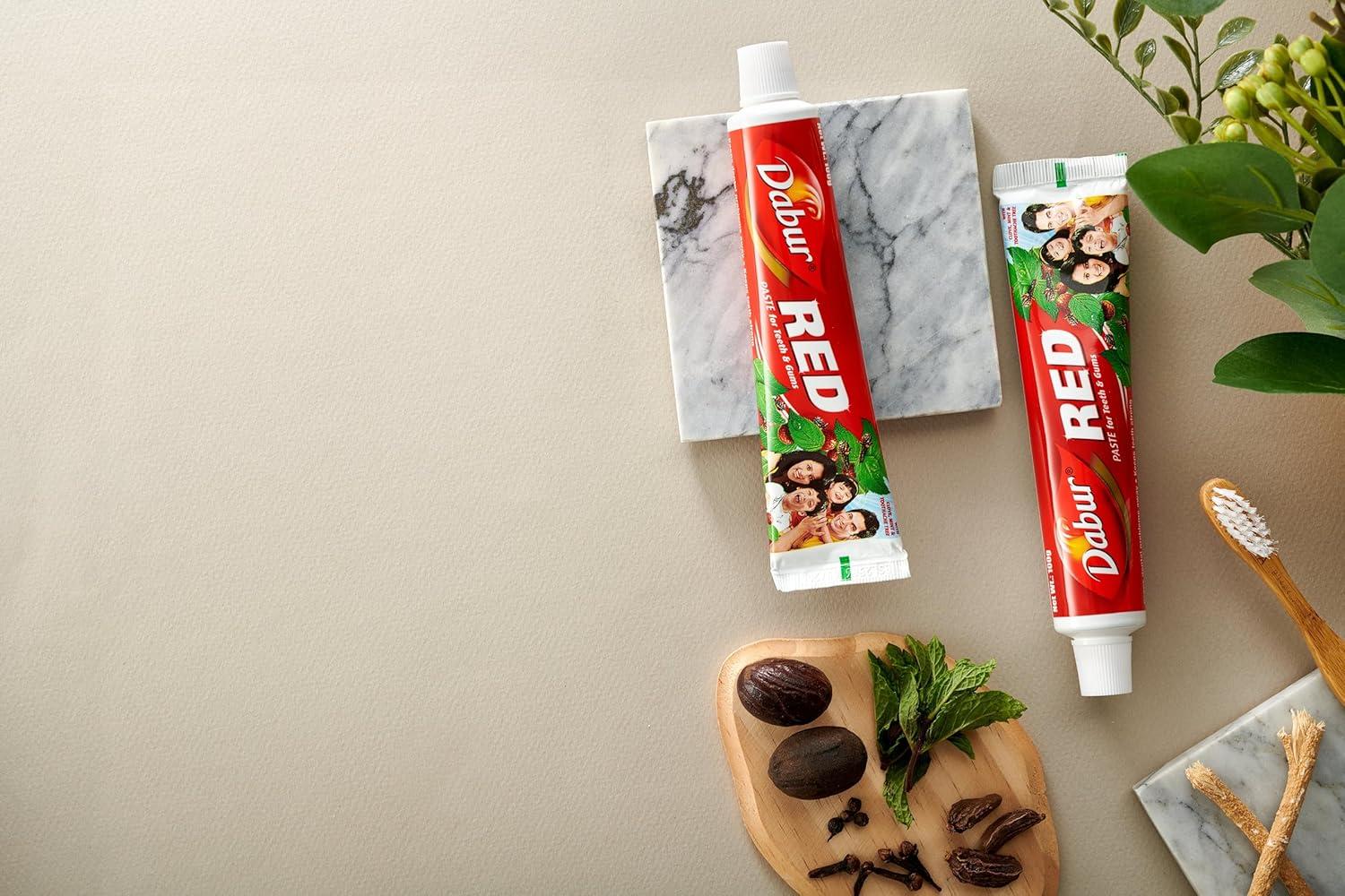 Dabur Red Paste Toothpaste 100g - Clove Oil Pudina & Karpura for Fresh ...