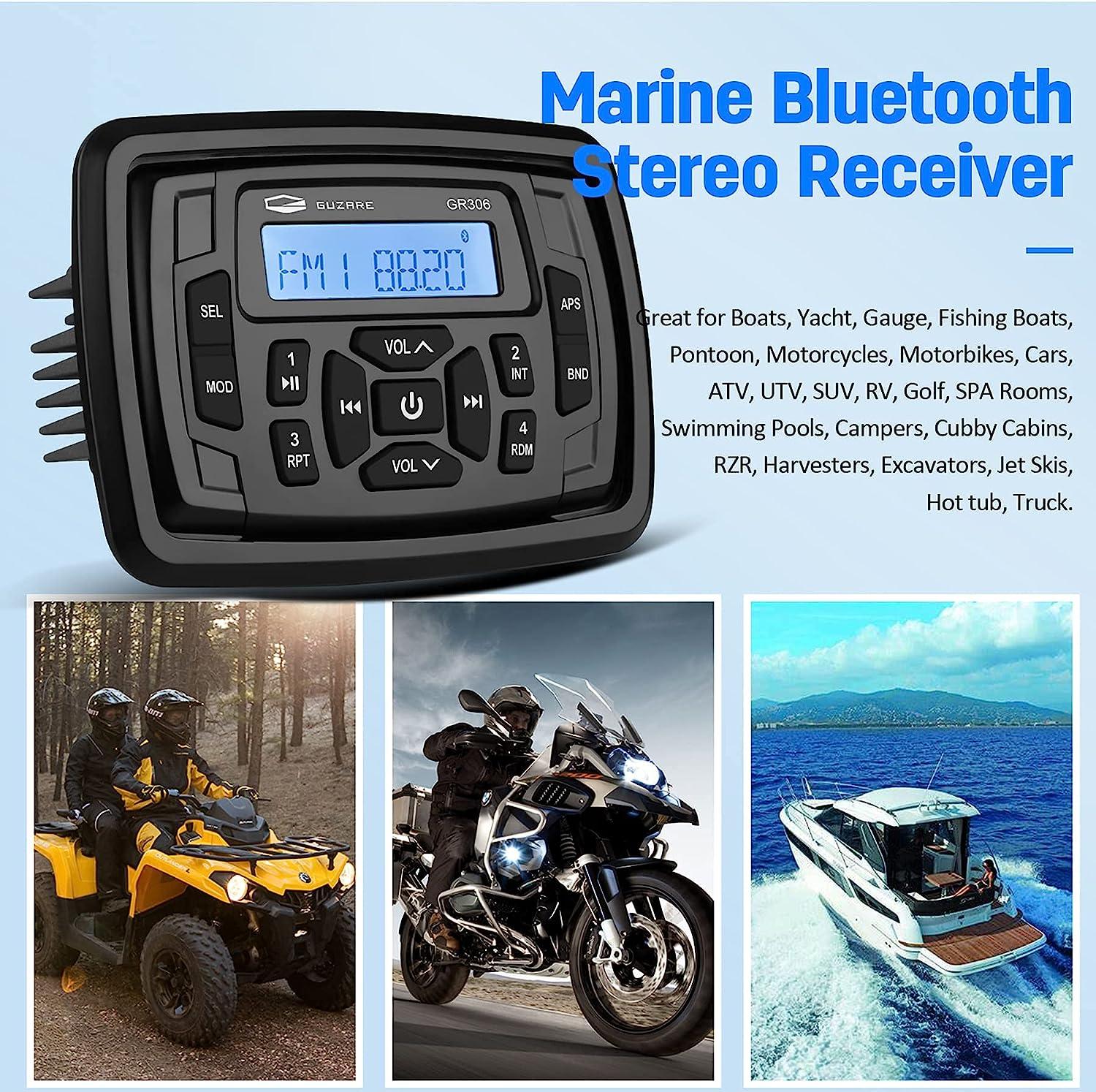 Bluetooth Marine Car Stereo Receiver | Waterproof Digital Audio System ...
