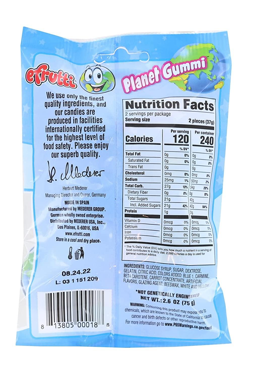 Efrutti Planet Gummi - Gummy Candy - 2.6 OZ - 1 PK Fruity Flavor ...