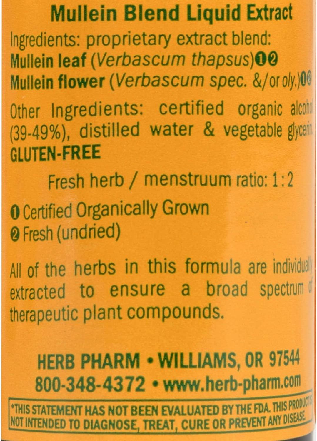 Herb Pharm Mullein Blend 1 fl oz - Natural Herbal Extract for Wellness ...
