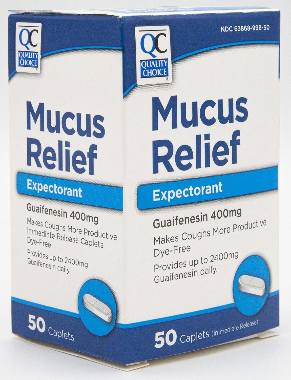 QC Mucus Relief 400mg Caplets - 50ct | Fast-Acting Congestion Relief ...