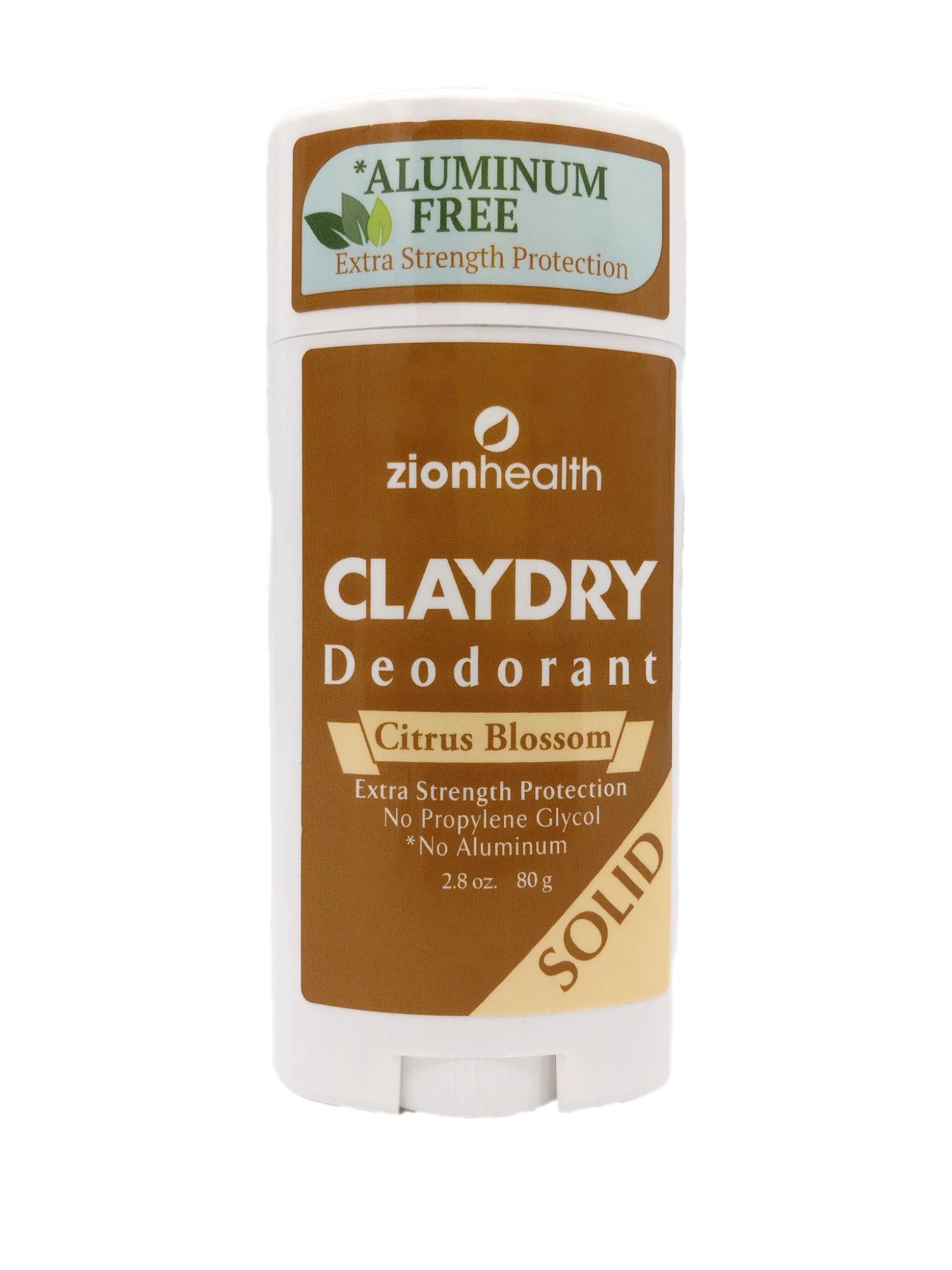 Zion Health Adama Clay Deodorant Stick - Citrus Blossom, Natural ...