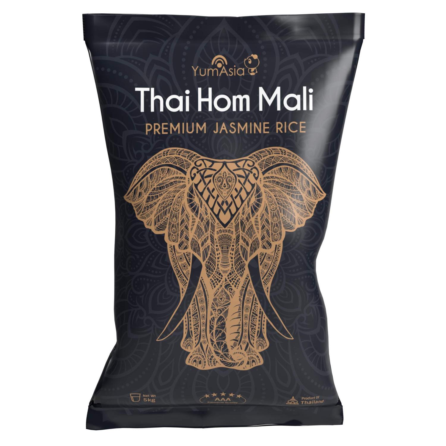 Yum Asia Thai HOM Mali Premium Jasmine White Rice - 5kg: Authentic Thai Rice for Cooking & Meal ...