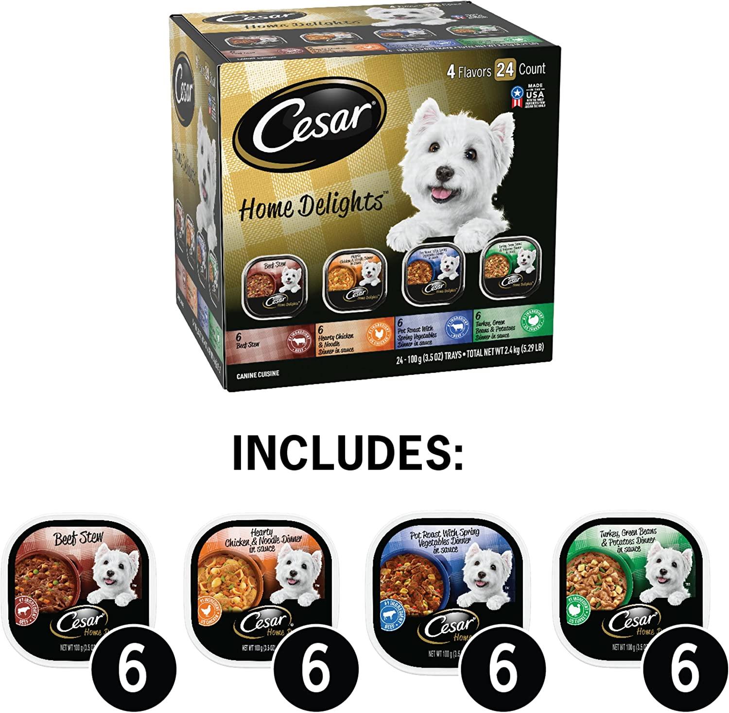 CESAR HOME DELIGHTS Variety Pack - Pot Roast & Vegetable, Beef Stew ...