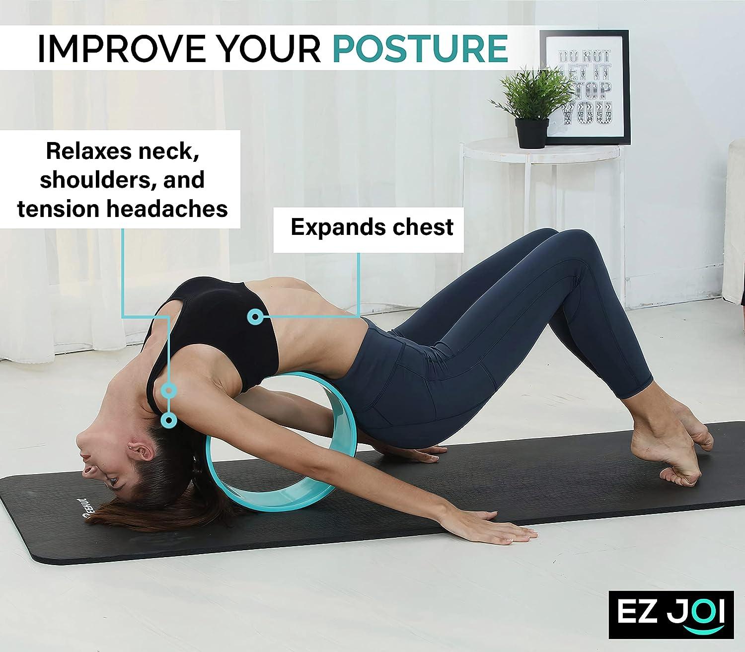 EZ JOI Yoga Wheel Set of 3 for Back Pain Relief & Muscle Stretching ...