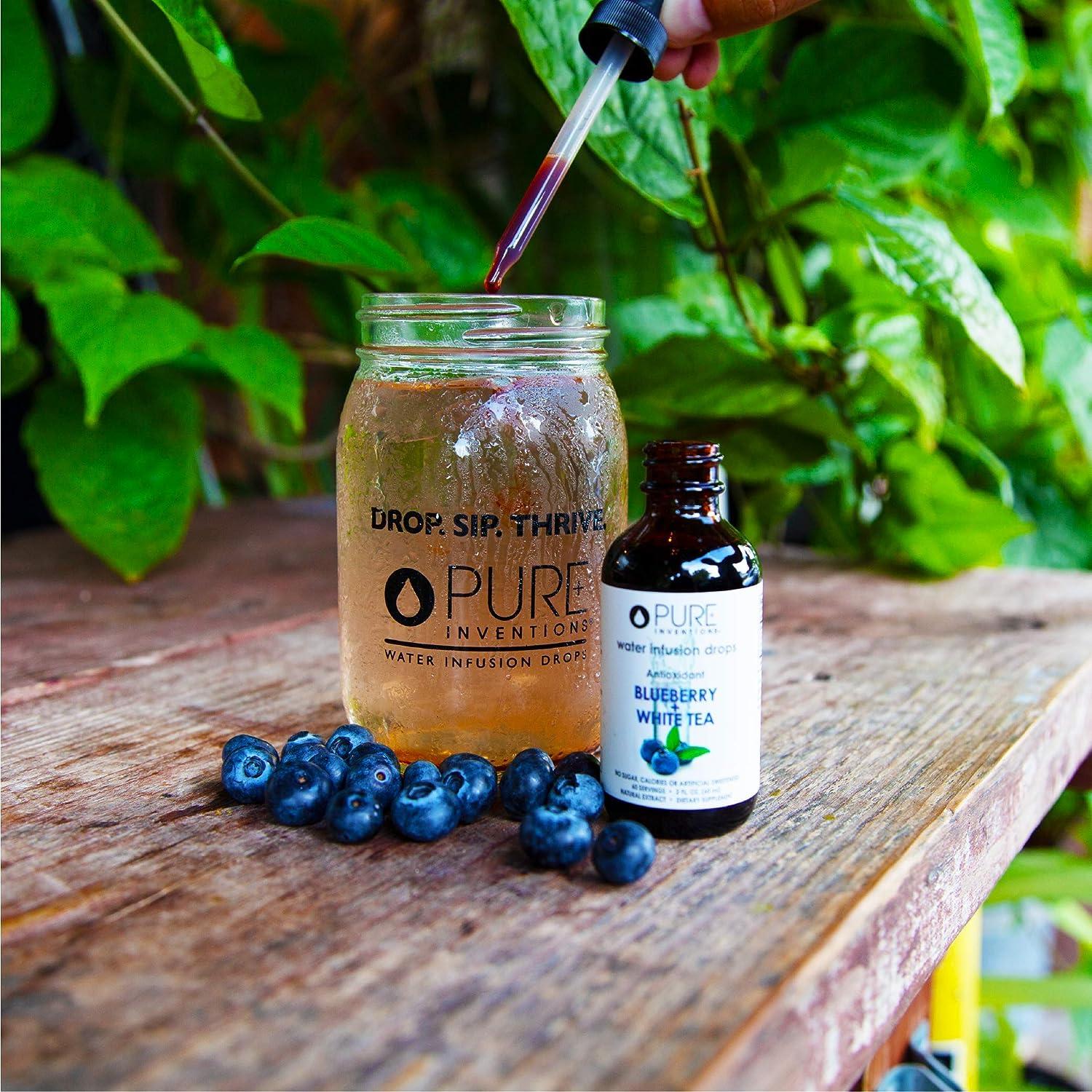 Pure Inventions Blueberry & White Tea Infusion Drops - 60 Servings, 2oz ...