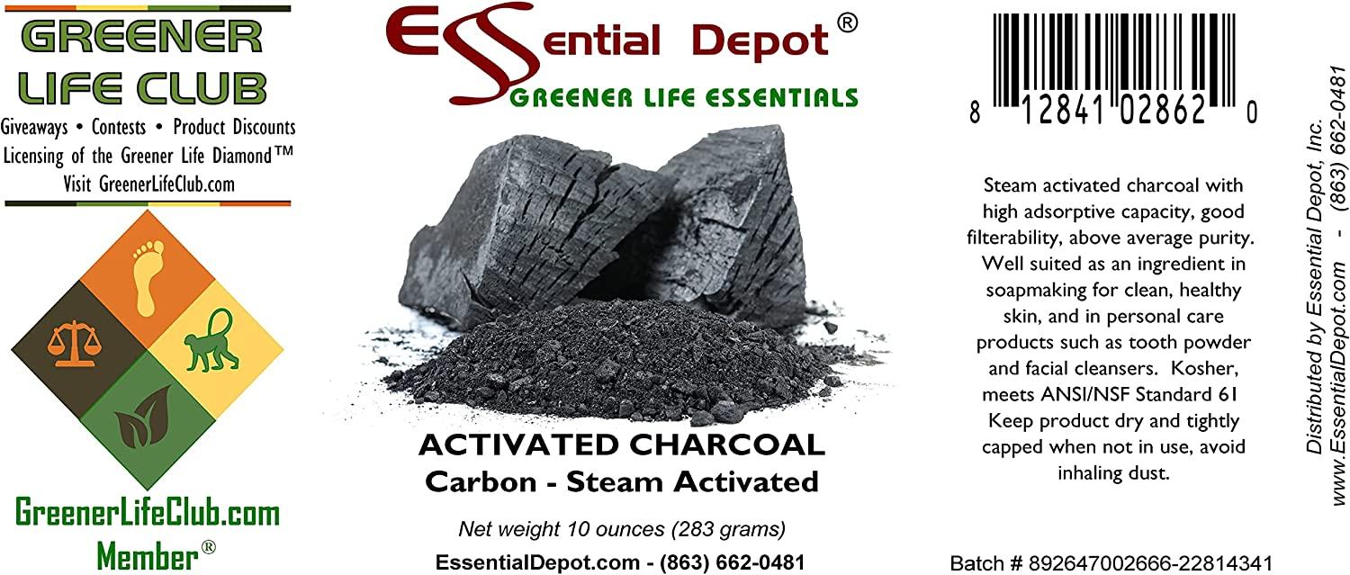 Essential Depot Activated Charcoal Powder 10 oz - Natural Detoxifying ...